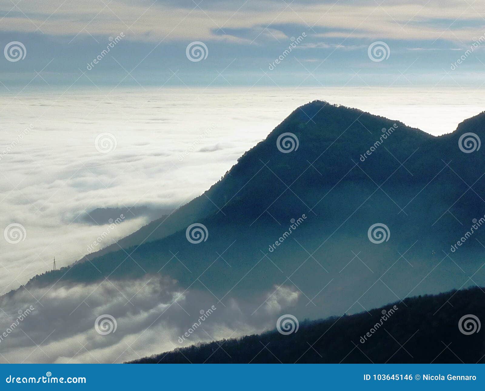 The Sky Over the Fog in the Plan Stock Photo - Image of hill, moutain ...