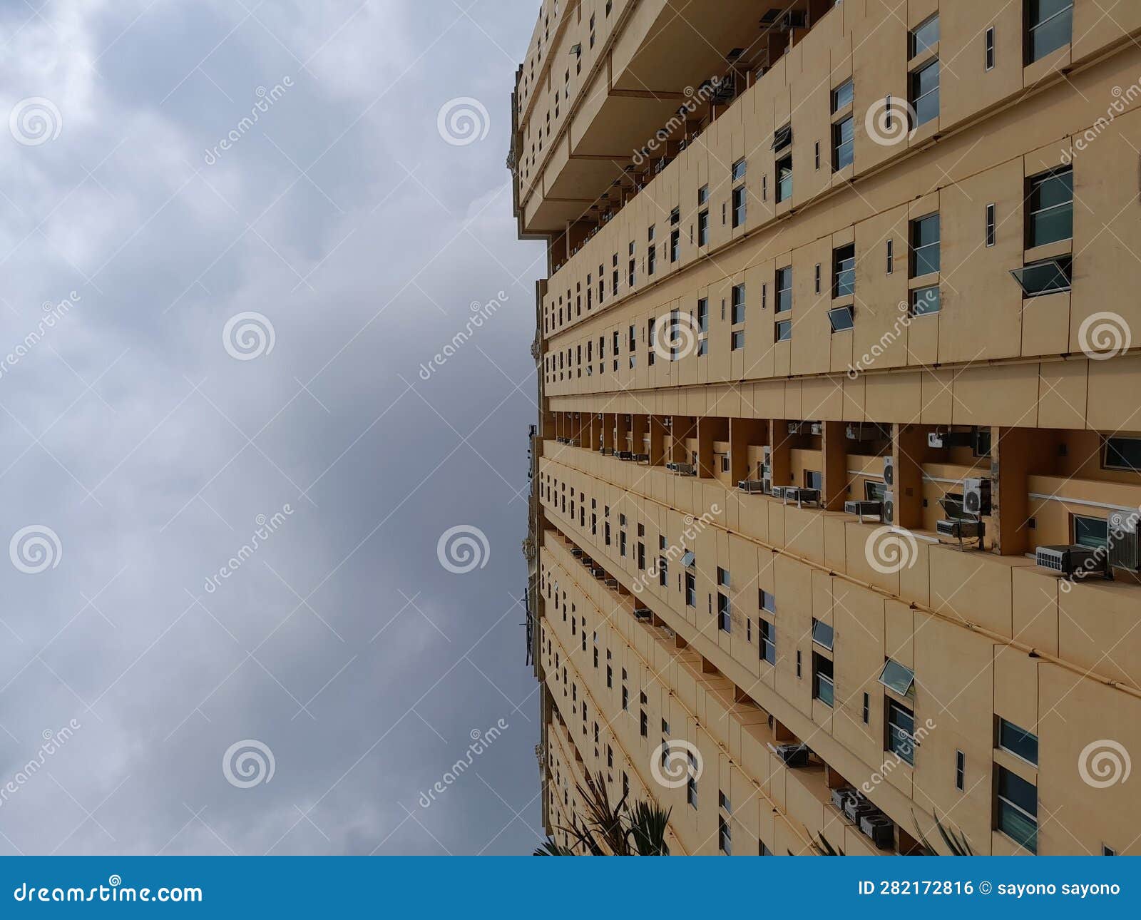 The Sky is Overcast As Seen from Below the Skyscraper Stock Photo ...