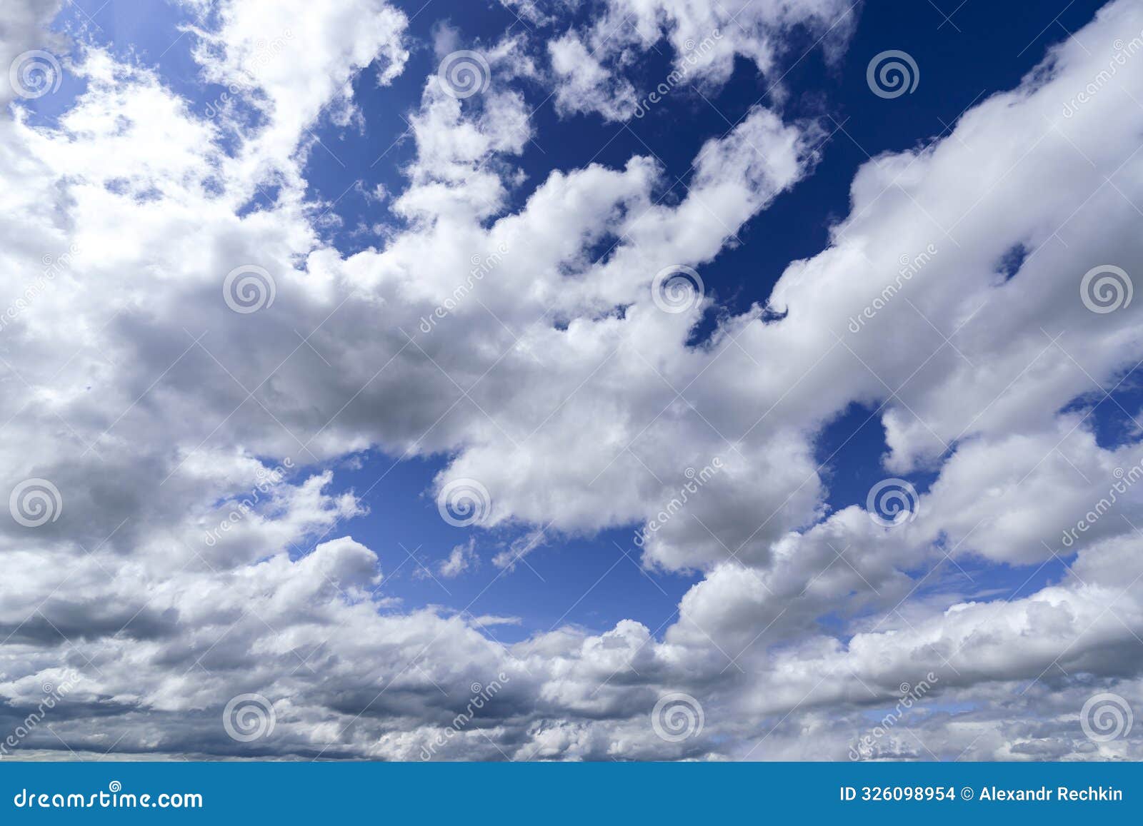 Sky is Overhead . White Cumulus Clouds Floating Across the Sky, Daytime ...