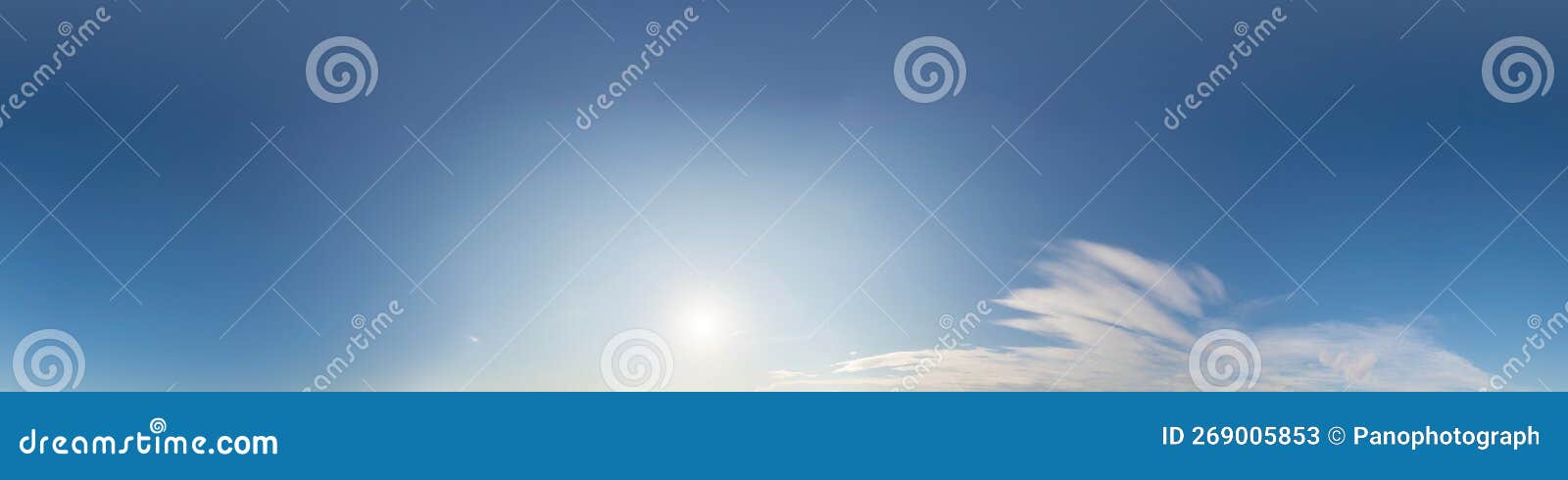 Blue Sky Panorama With Cirrus Clouds. Seamless Hdr 360 Degree Pano In ...
