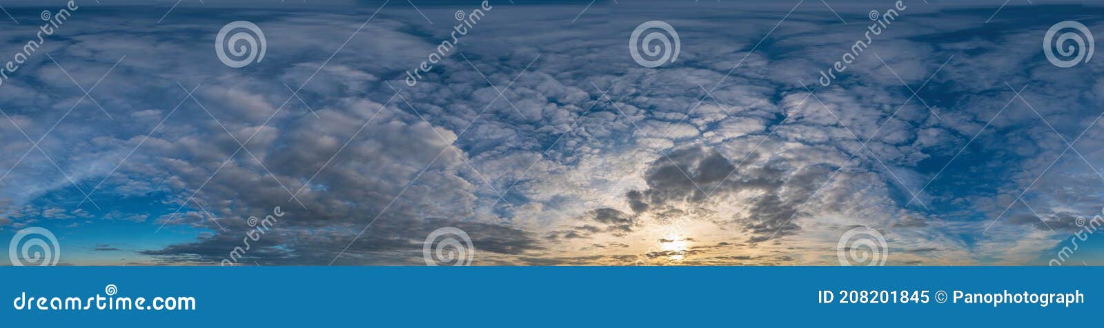 Blue Evening Sky Seamless Spherical Equirectangular Panorama 360-degree ...