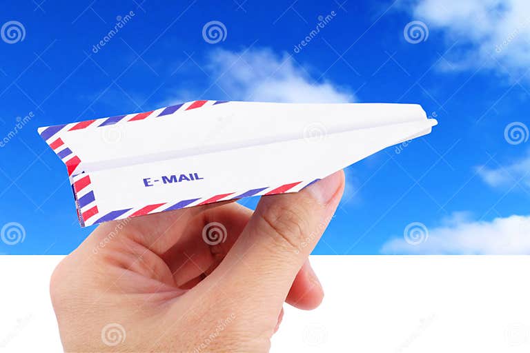 Sky and Paper Airplane Email Concept Stock Photo - Image of internet ...