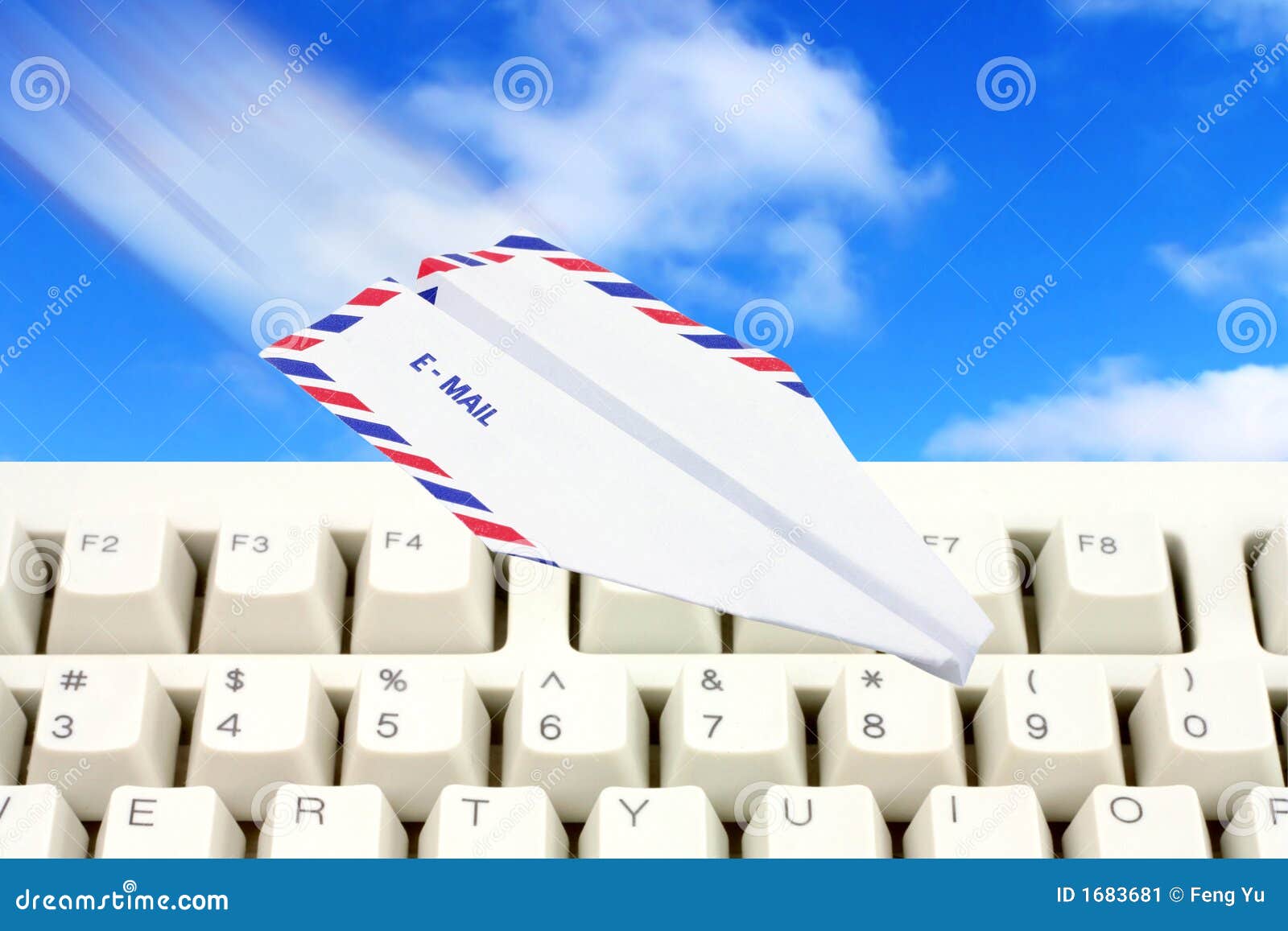 Sky and Paper Airplane Email Concept Stock Image - Image of business ...
