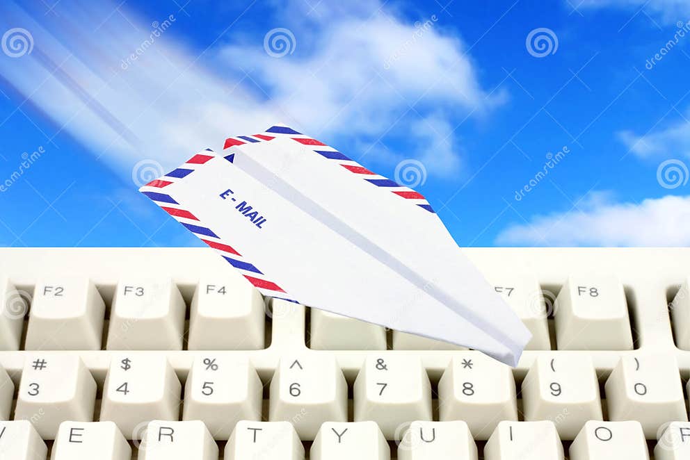 Sky and Paper Airplane Email Concept Stock Image - Image of business ...