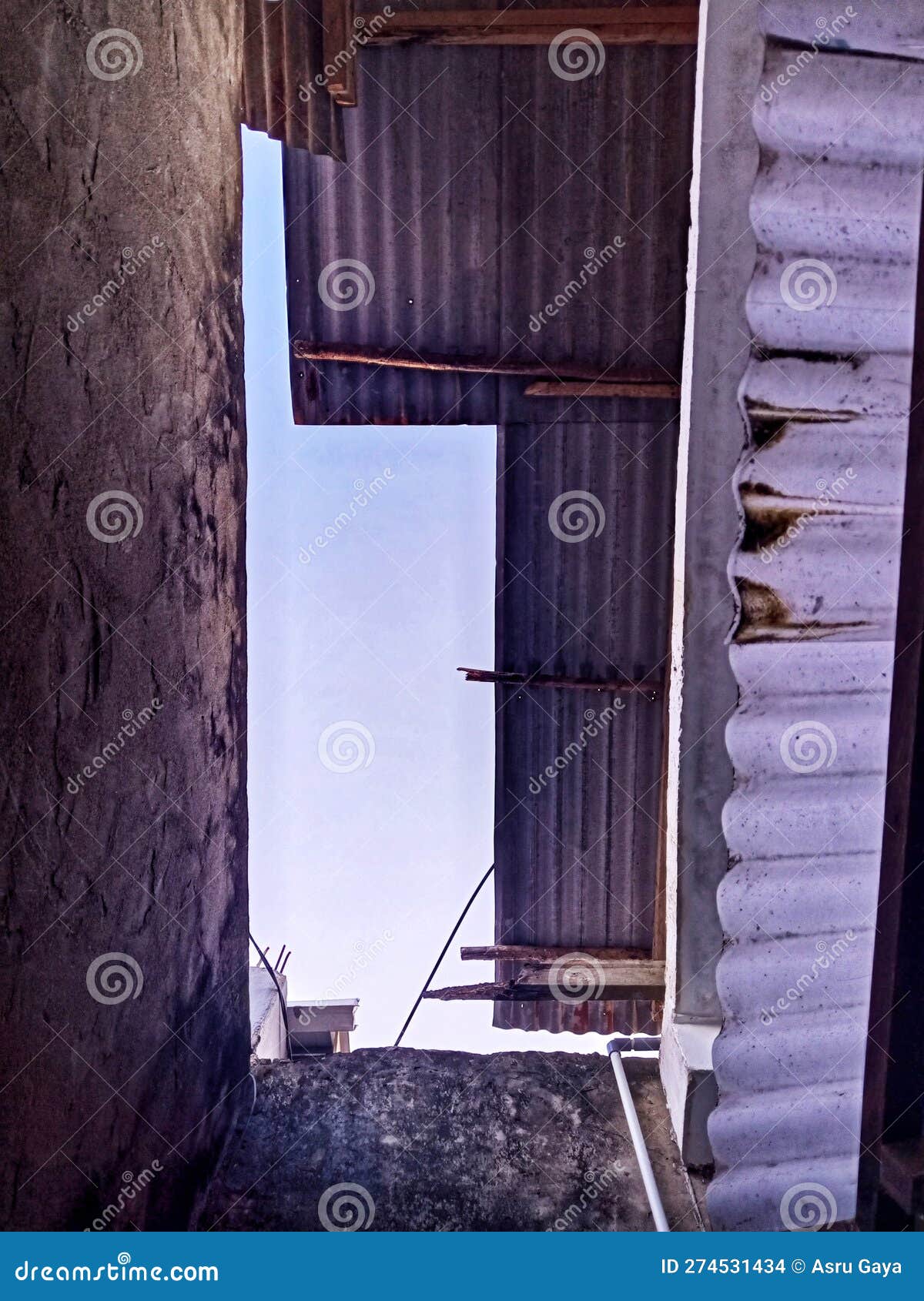 Sky Perspective from a Small Corner Stock Photo - Image of corner ...