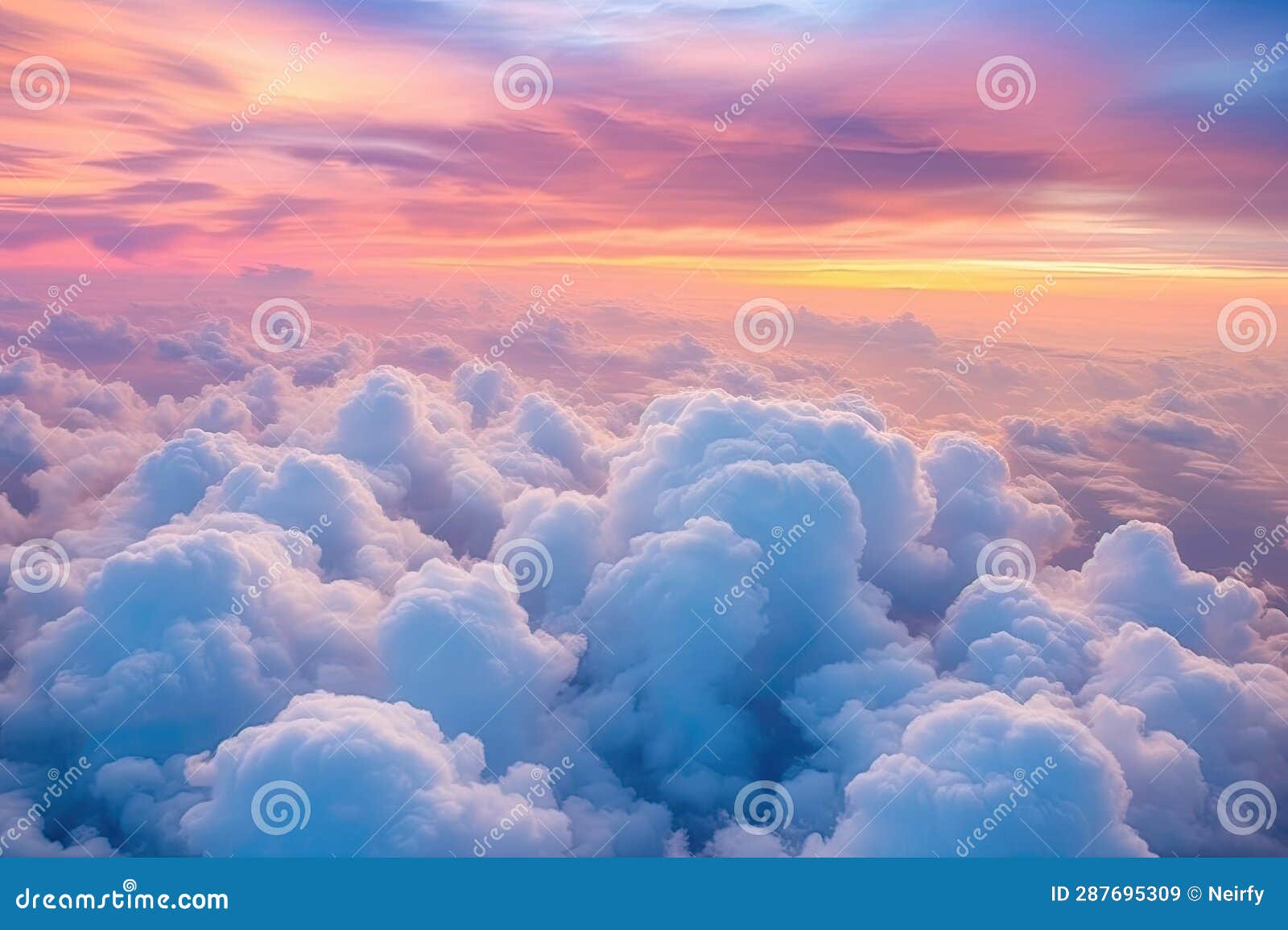 Sky with pink clouds stock illustration. Illustration of dawn - 287695309