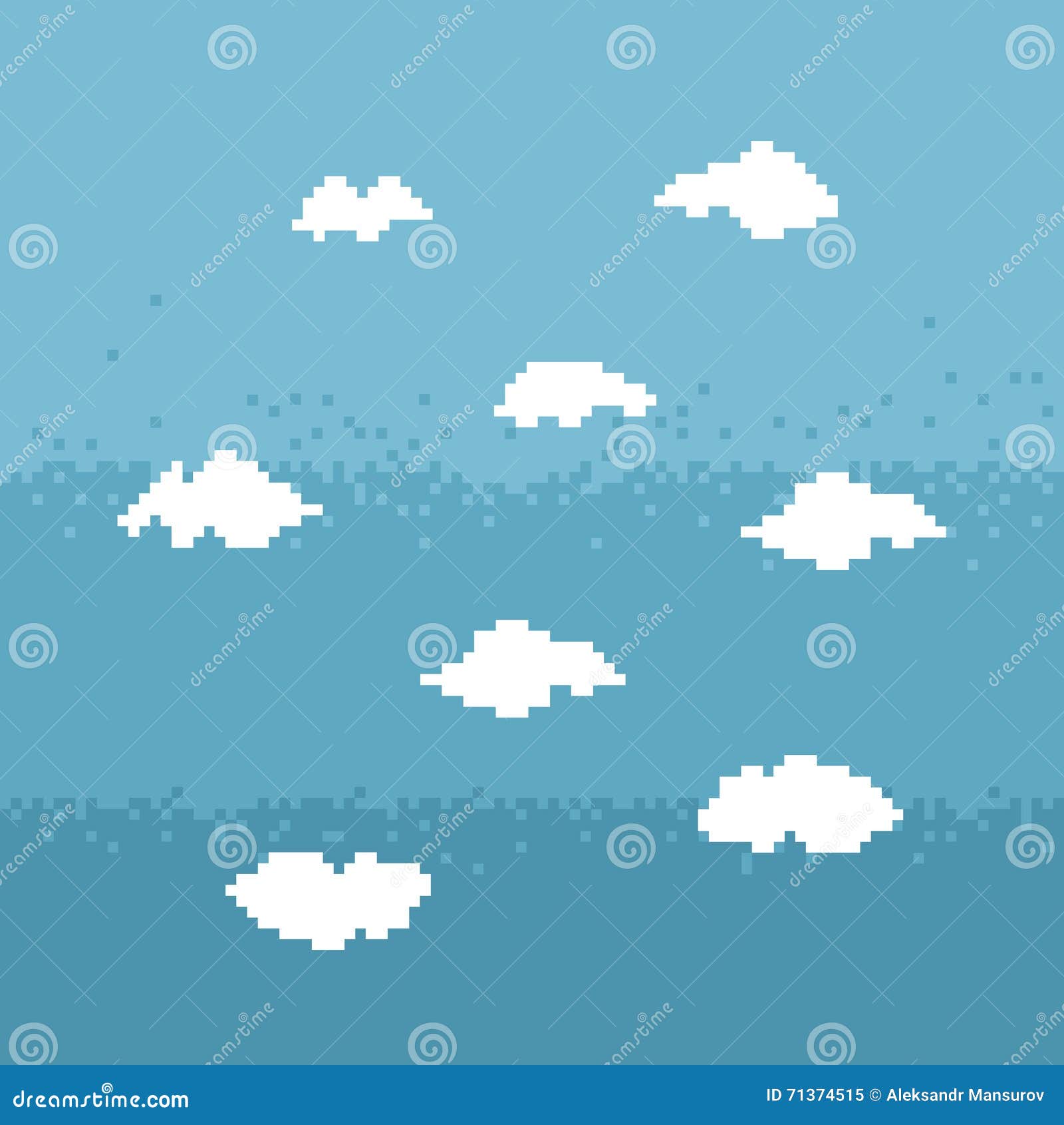 Sky pixel art stock vector. Illustration of weather, spring - 71374515