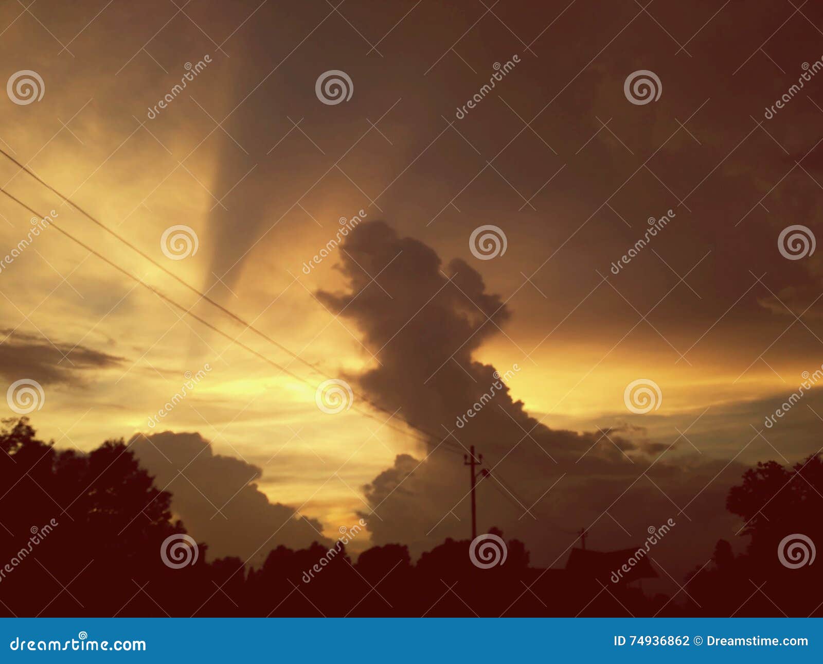 Sky stock photo. Image of retro, sunset, cloud, gloaming - 74936862