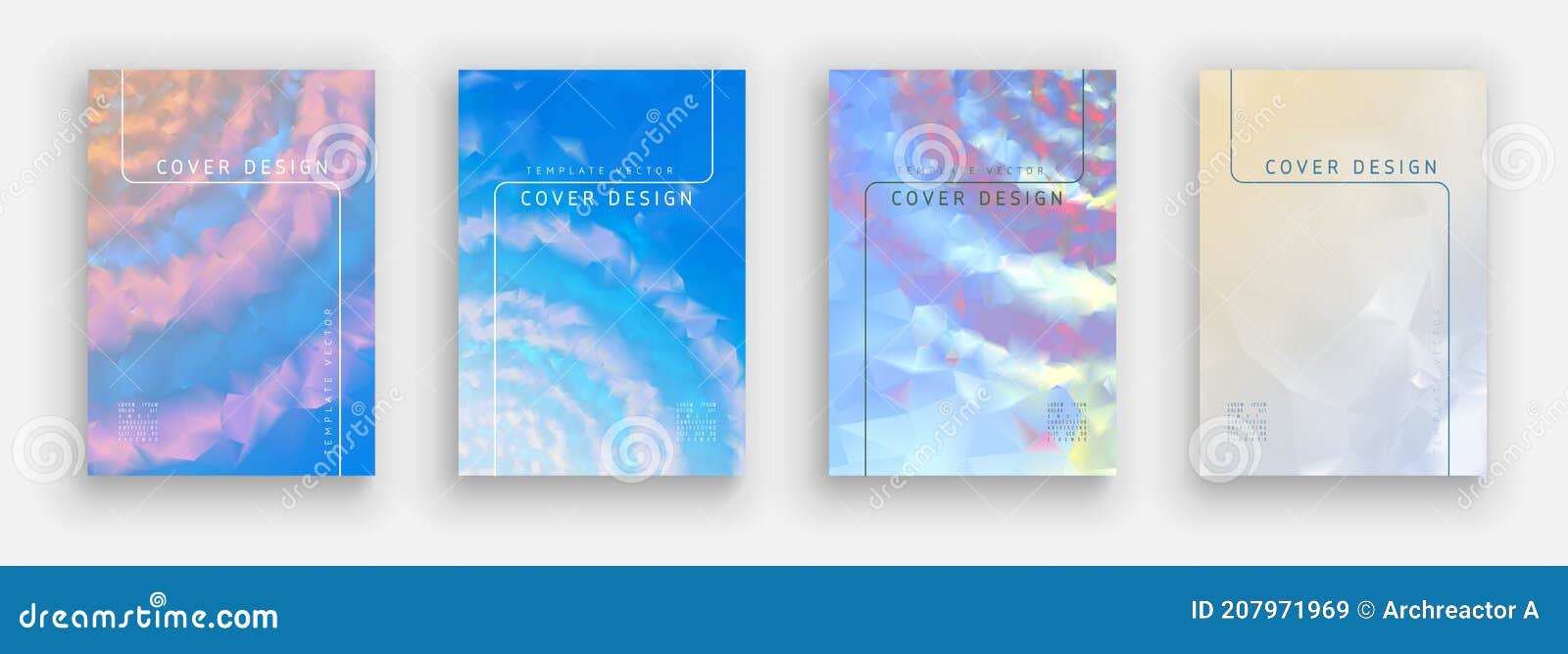 Sky Poster Covers Set. Vector Templates Design for Placards, Banners ...