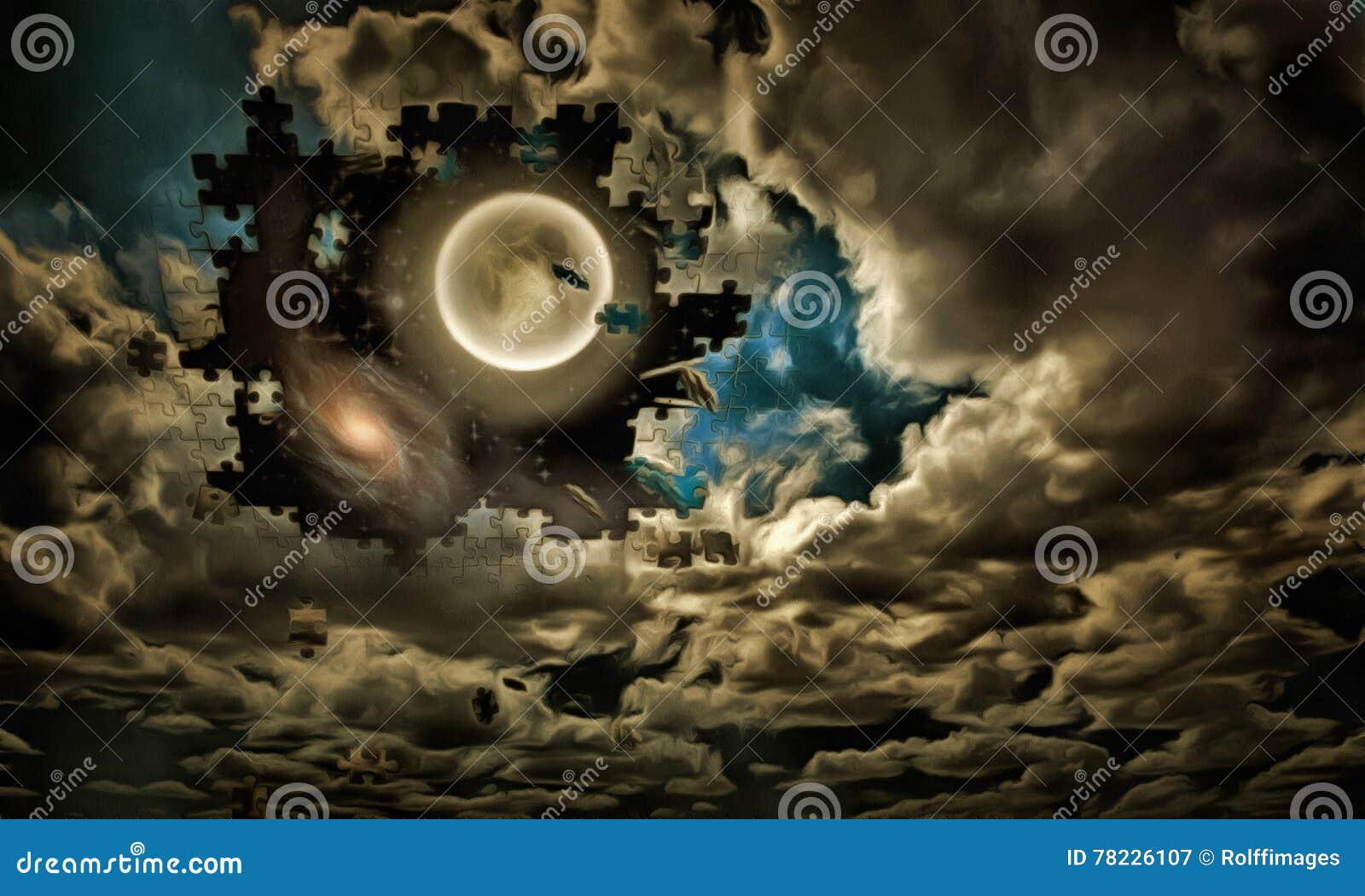 Sky puzzle stock illustration. Illustration of idea, fall - 78226107
