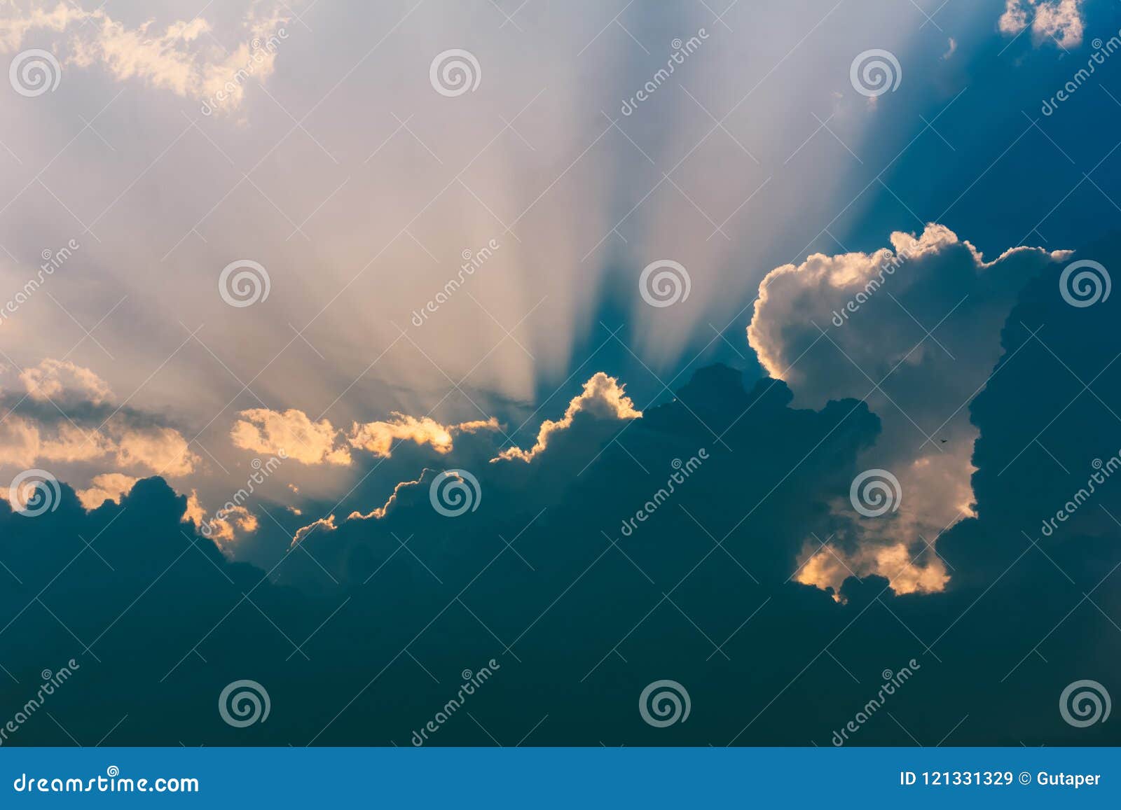 Sky with Rays of the Sun Breaking through the Storm Clouds Stock Image ...