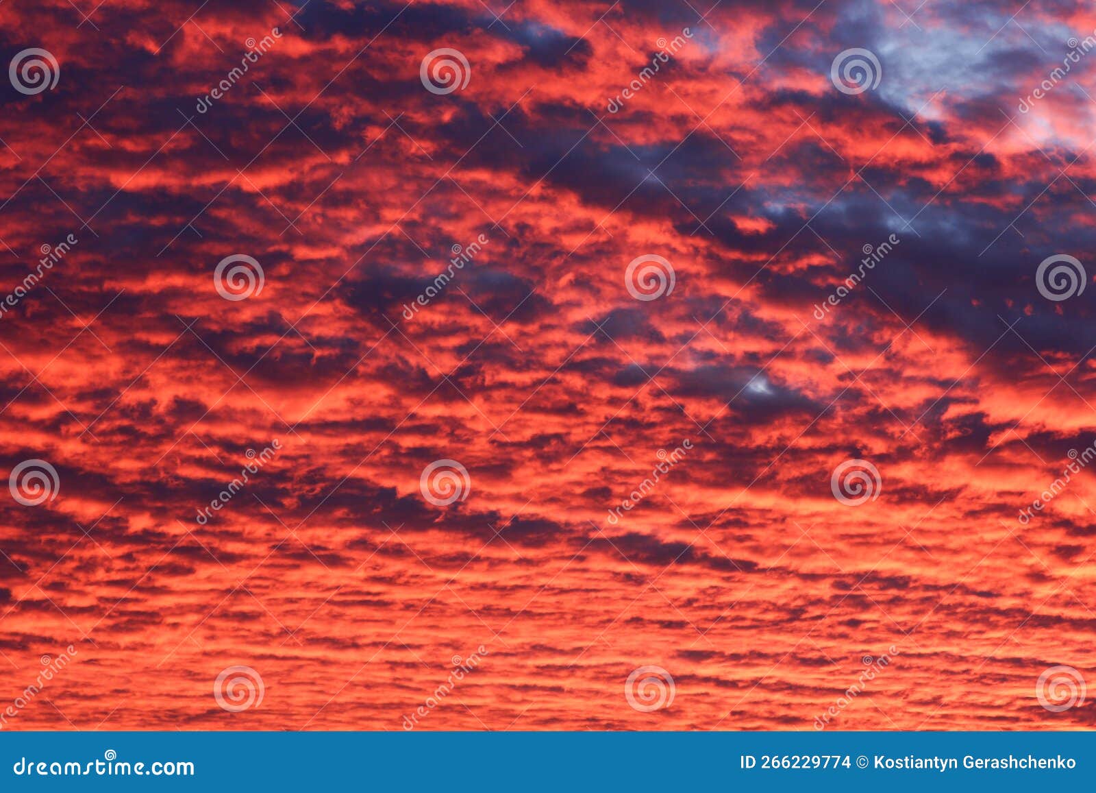 Sky Red Sunset Clouds Evening Stock Photo - Image of orange, nature ...