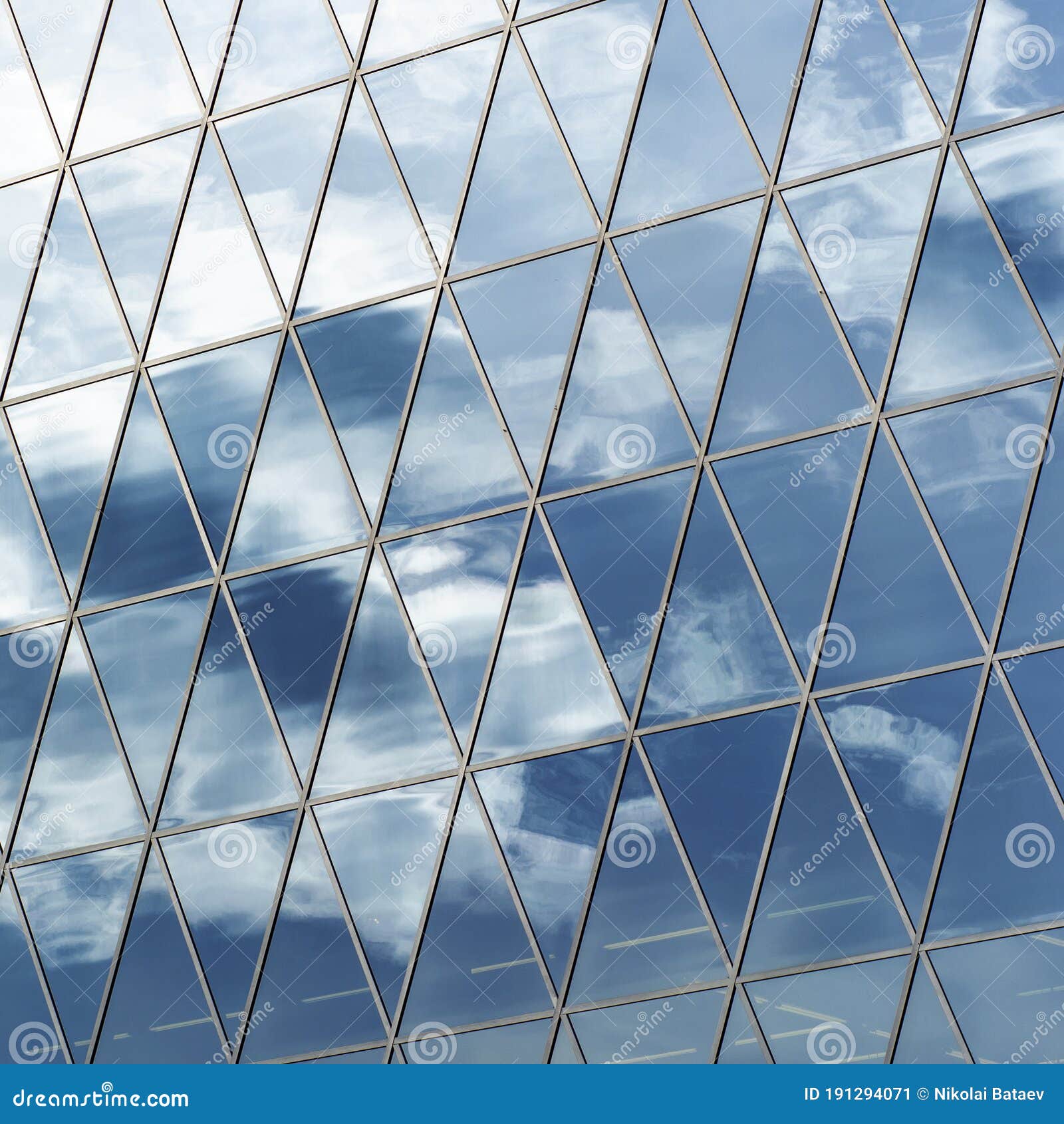 The Sky is Reflected in the Triangular Windows Stock Image - Image of ...