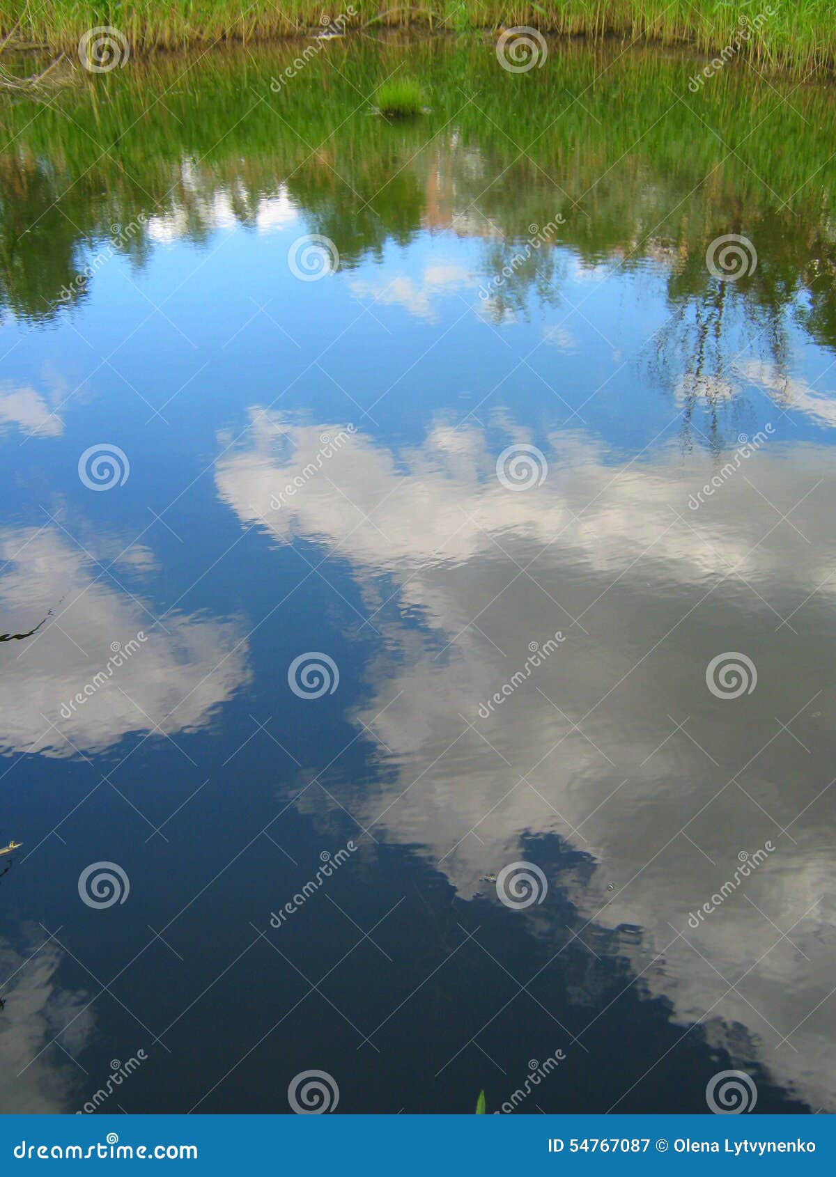 The Sky Reflected in the Water of the River . Stock Image - Image of ...
