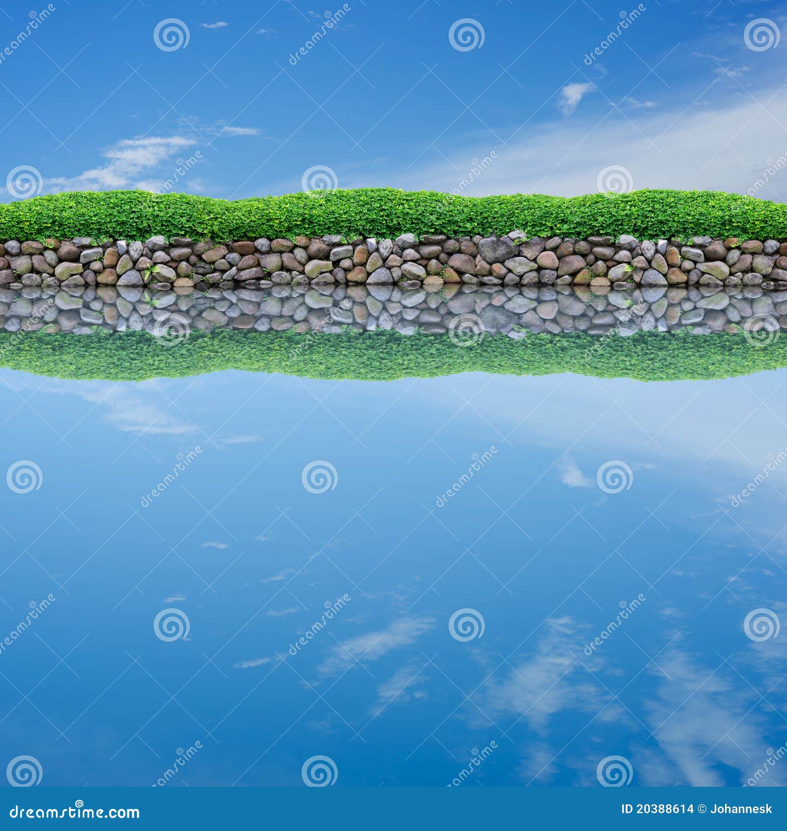 Sky Reflection on Calm Pond Stock Photo - Image of reflection, water ...
