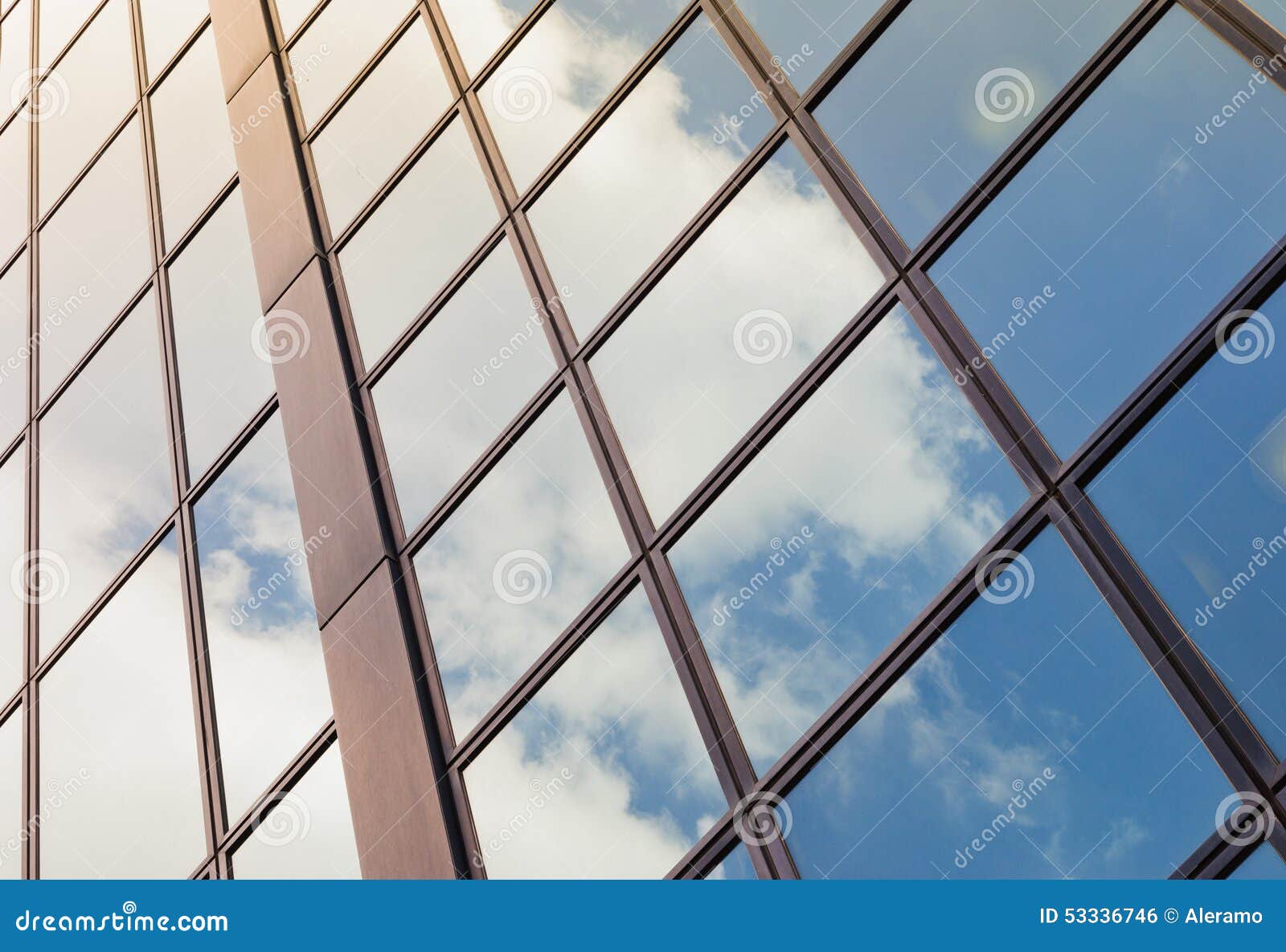 Sky Reflection on Glass Building Stock Photo - Image of pattern ...