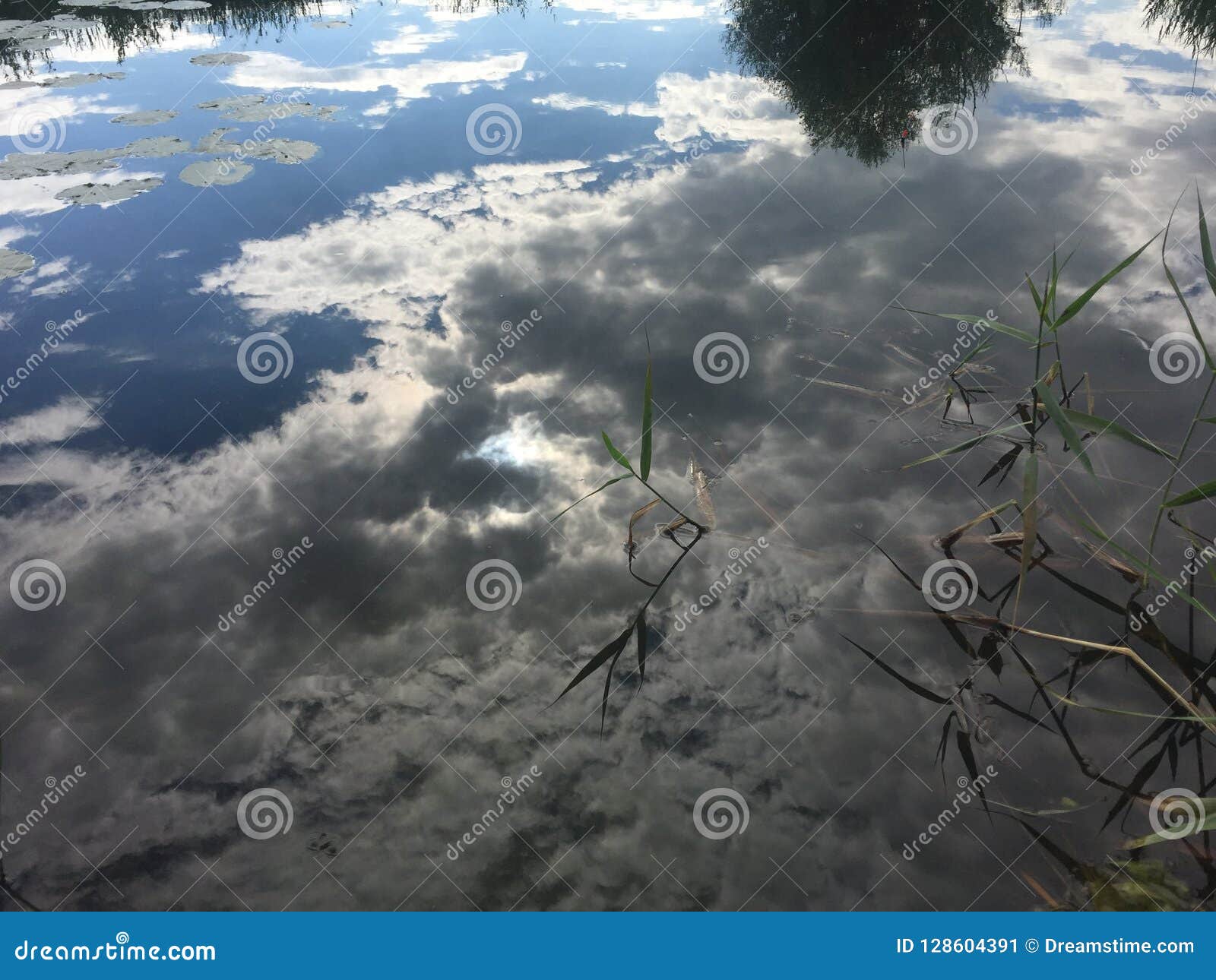 Sky Reflection in the River Stock Image - Image of reflection, nature ...