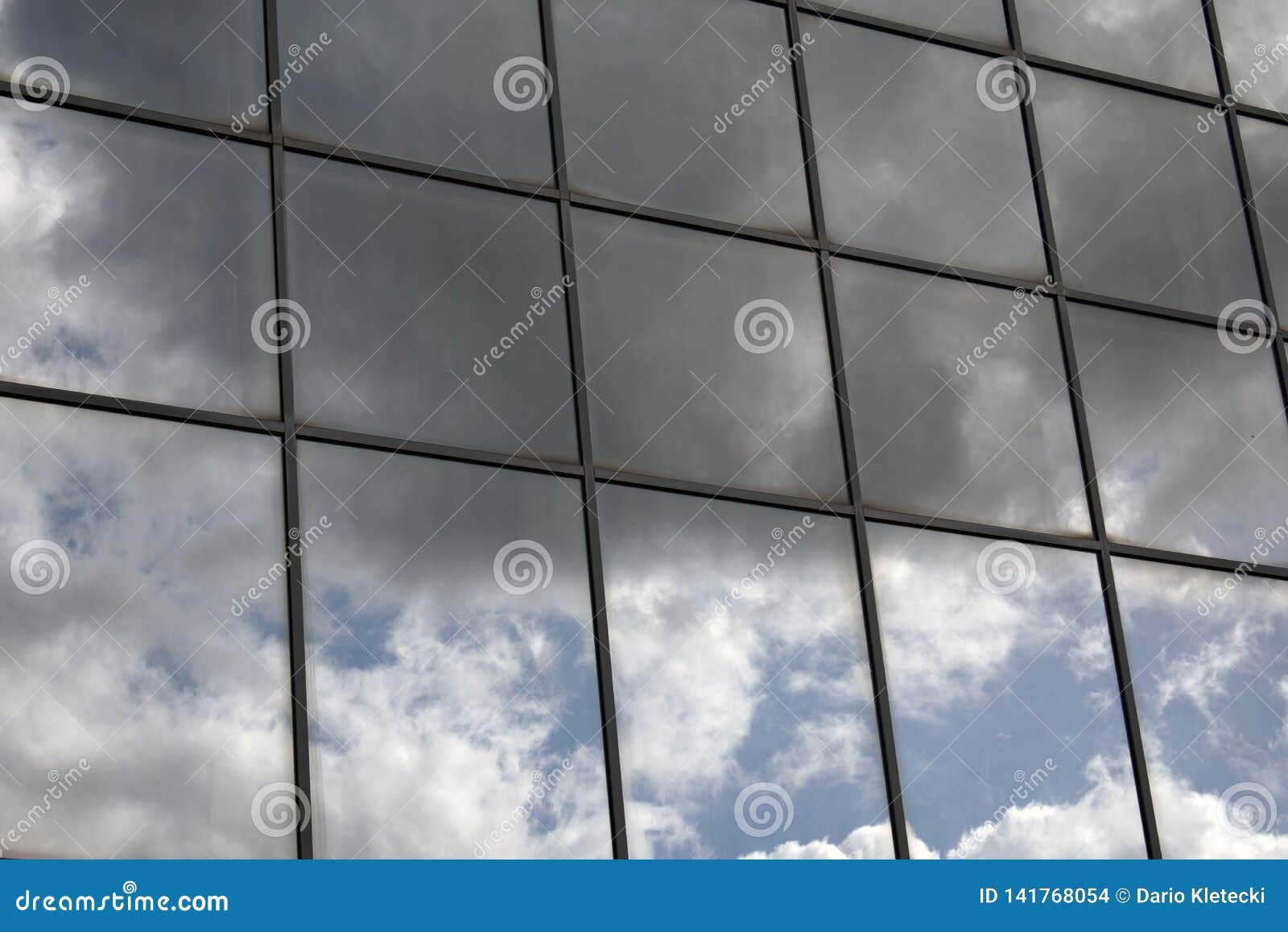 Sky reflection in a window stock photo. Image of urban - 141768054