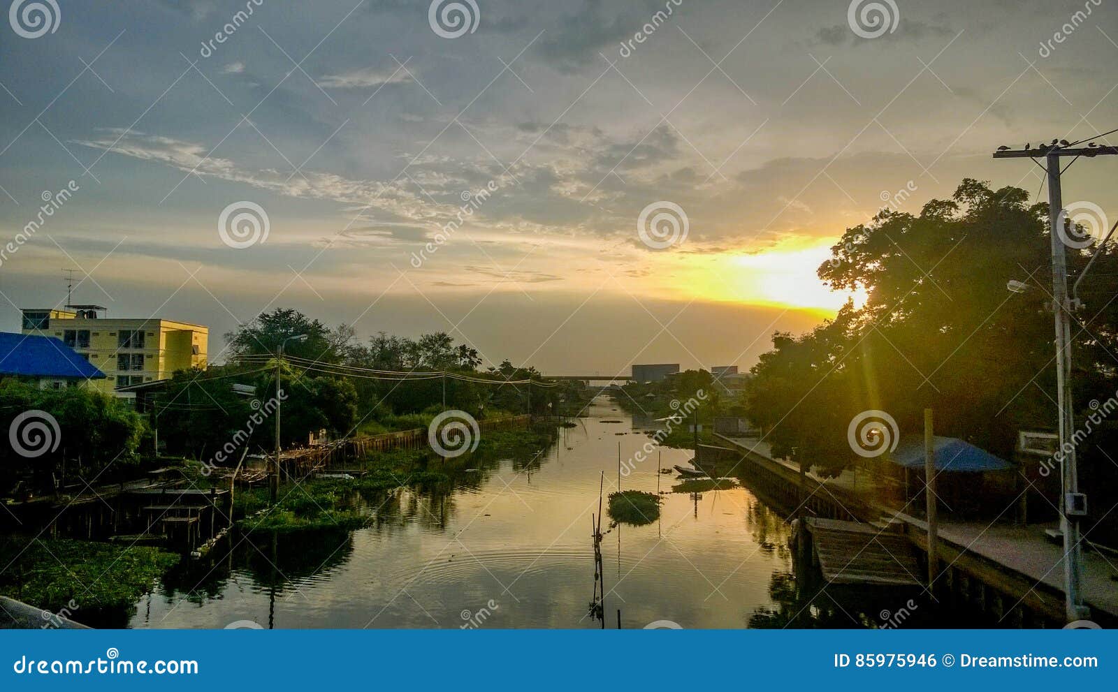Sky and River Country Landscape Stock Photo - Image of river, sunset ...