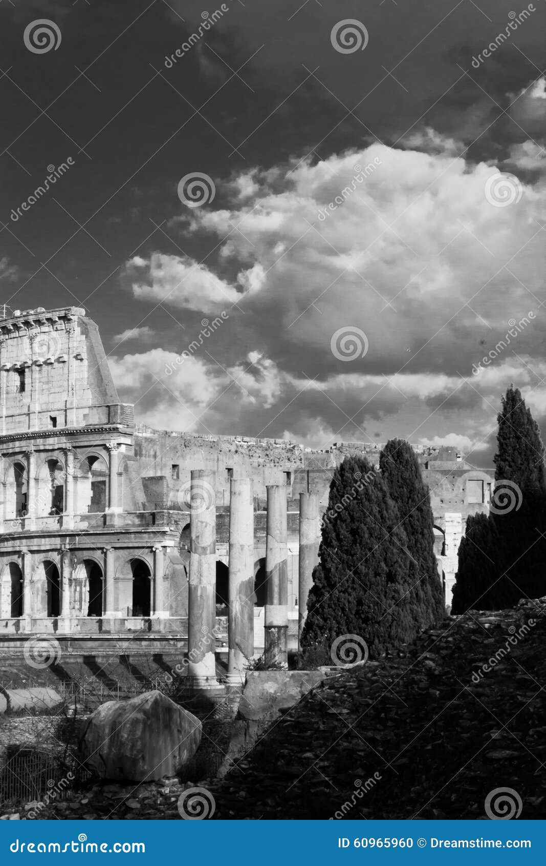 Sky and ruins stock photo. Image of rome, infrared, infrarosso - 60965960