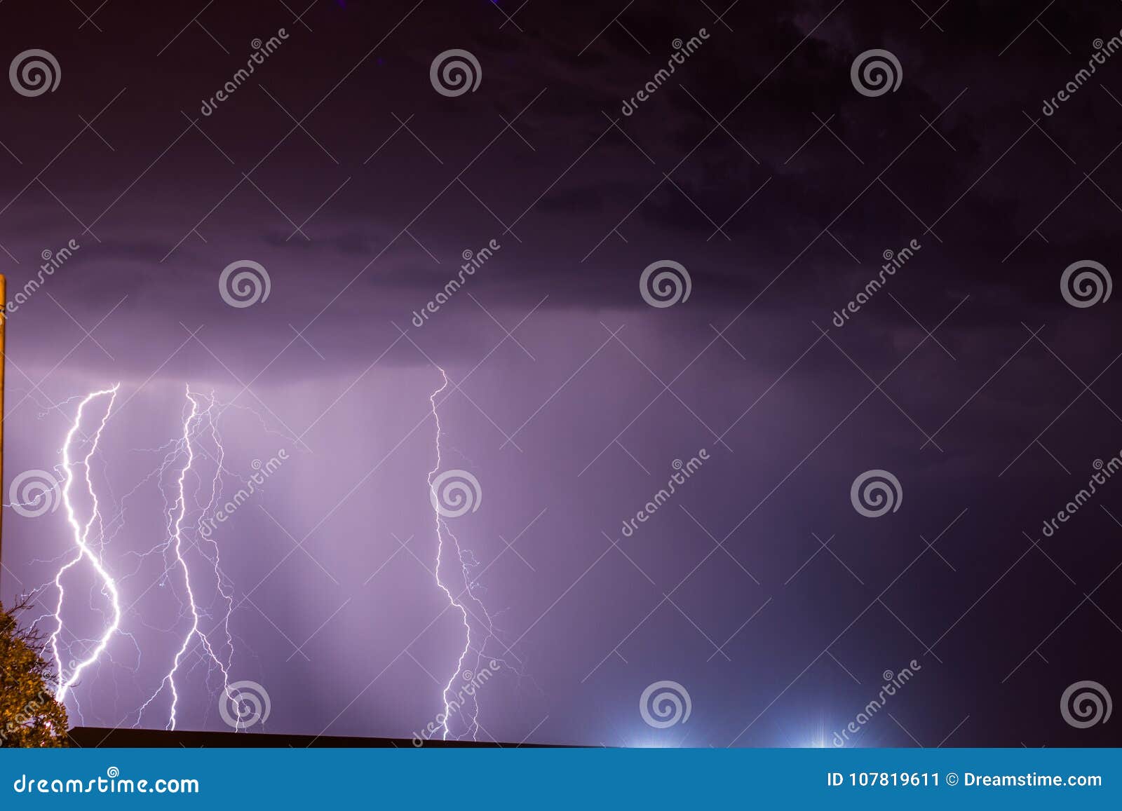 The Sky`s Anger Strikes Down. Stock Image - Image of danger, blue ...