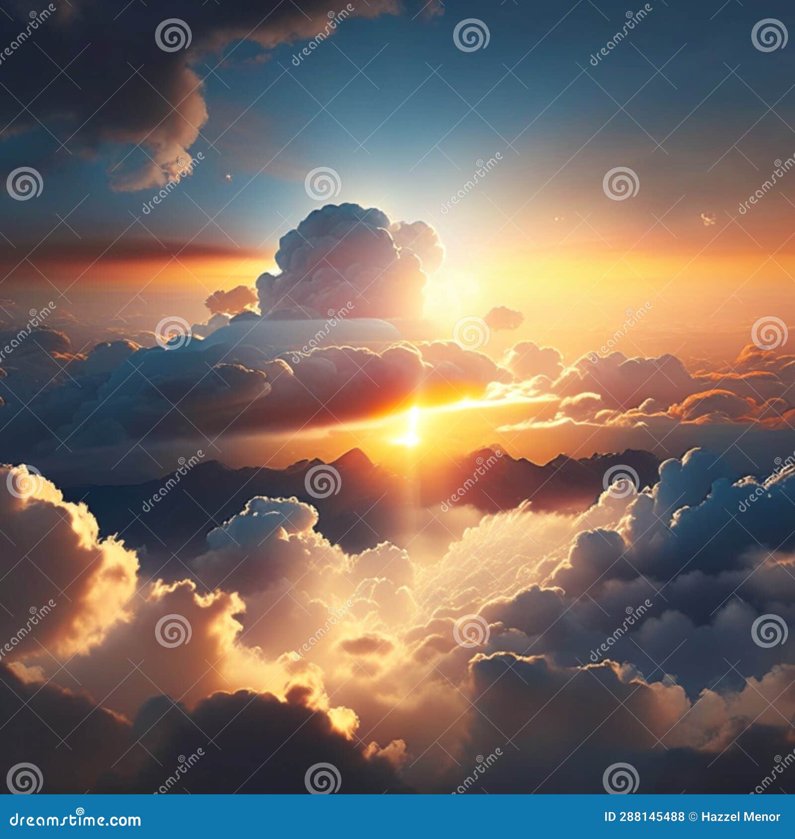 Sky S Embrace: Sun Breaking through Clouds Stock Photo - Image of dusk ...