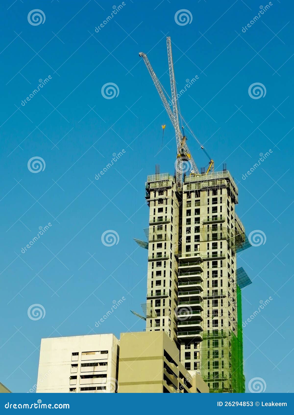Sky Scraper Under Construction Stock Image - Image of crane, building ...