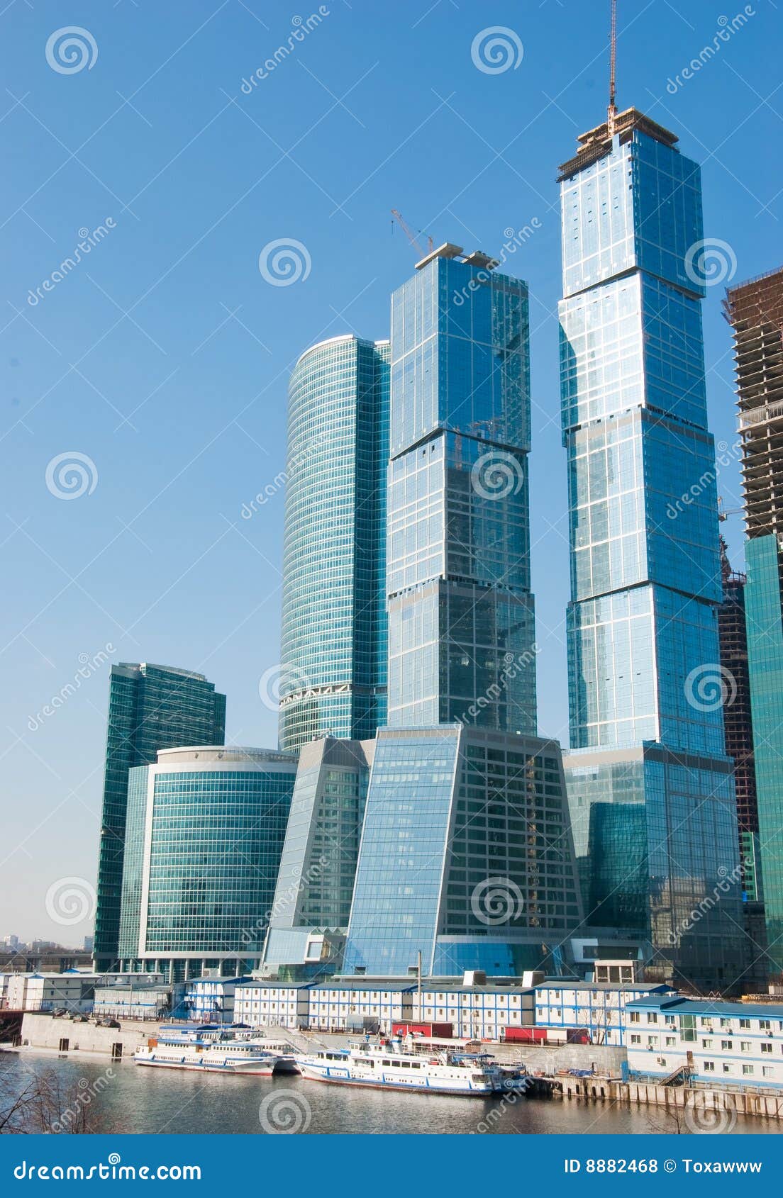 Sky-scrapers construction stock photo. Image of city, builder - 8882468
