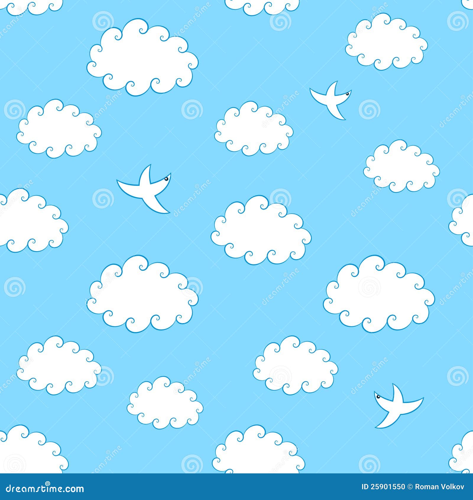 Sky Seamless Pattern stock vector. Illustration of graphic - 25901550