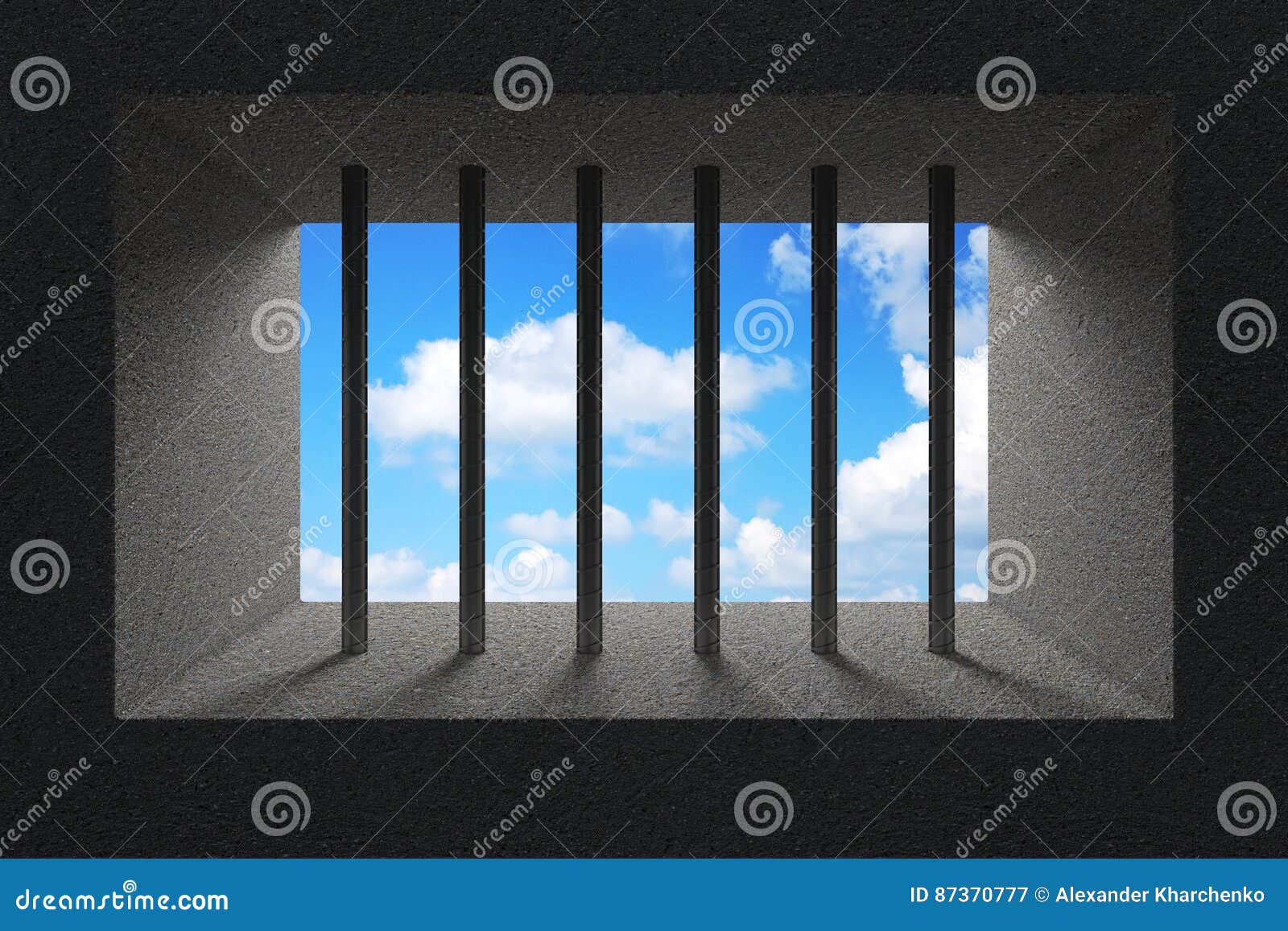 Jail Seen From Inside. Interior Of A Prison Cell With Light Shining ...