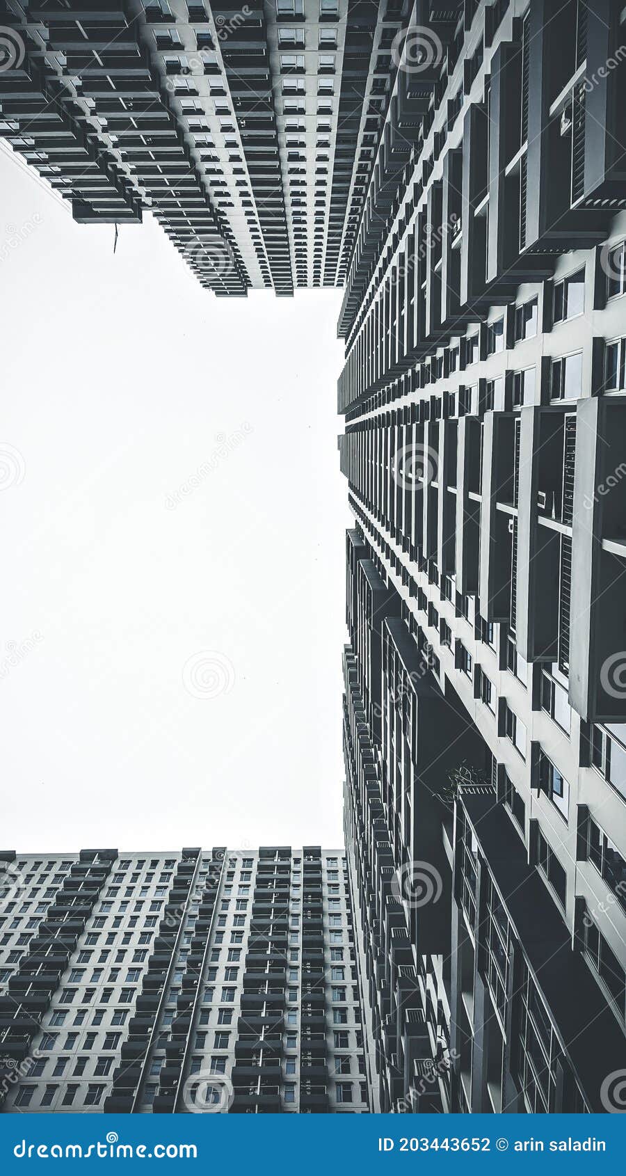 Sky Seen from Under the Building Stock Photo - Image of grey, building ...