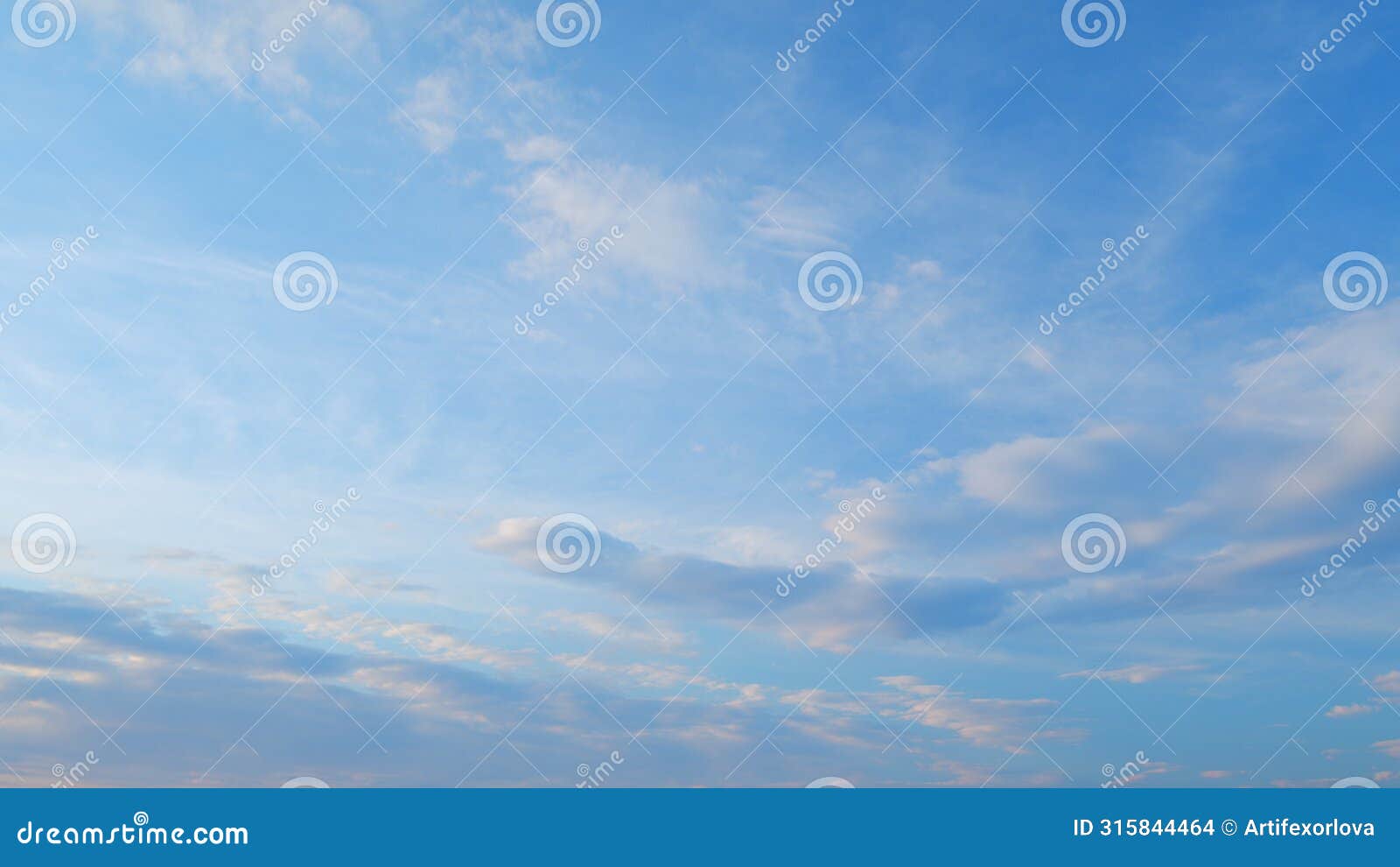 Sky with Several Layers of Clouds Moving in Different Directions. Sun ...