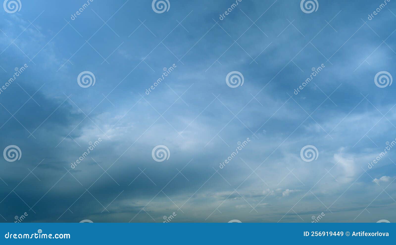 Sky with Several Layers of Clouds Moving in Different Directions. Sun ...