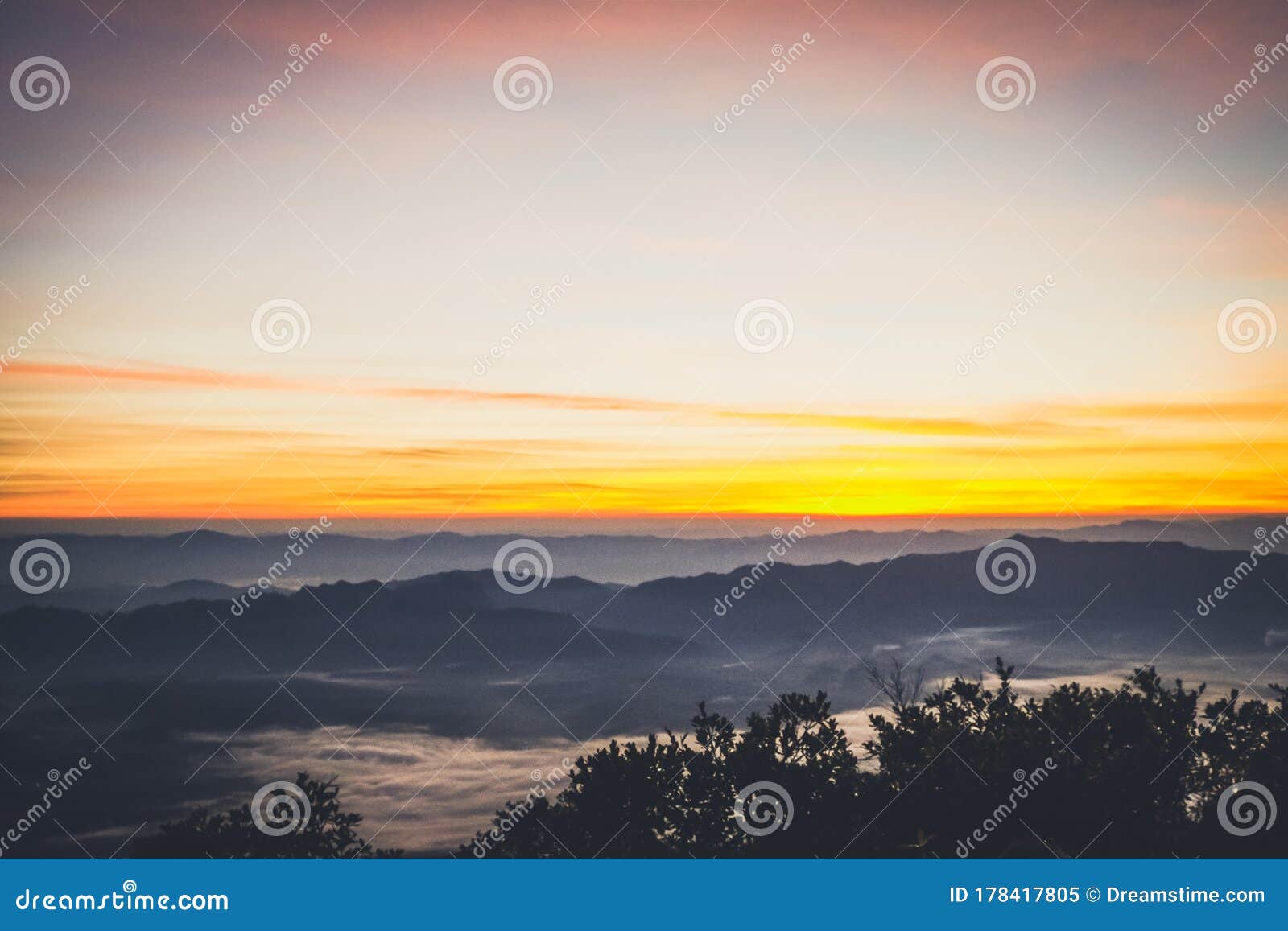 Sky Shading in the Morning from Orange To Blue Stock Image - Image of ...
