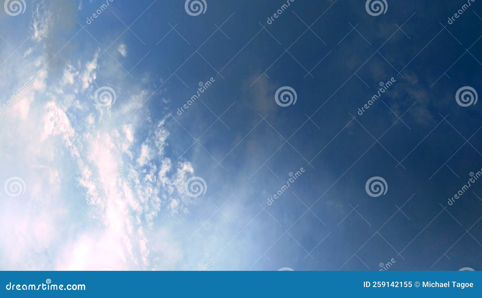 Blue Sky with Shiny Clouds Background. Stock Image - Image of azure ...