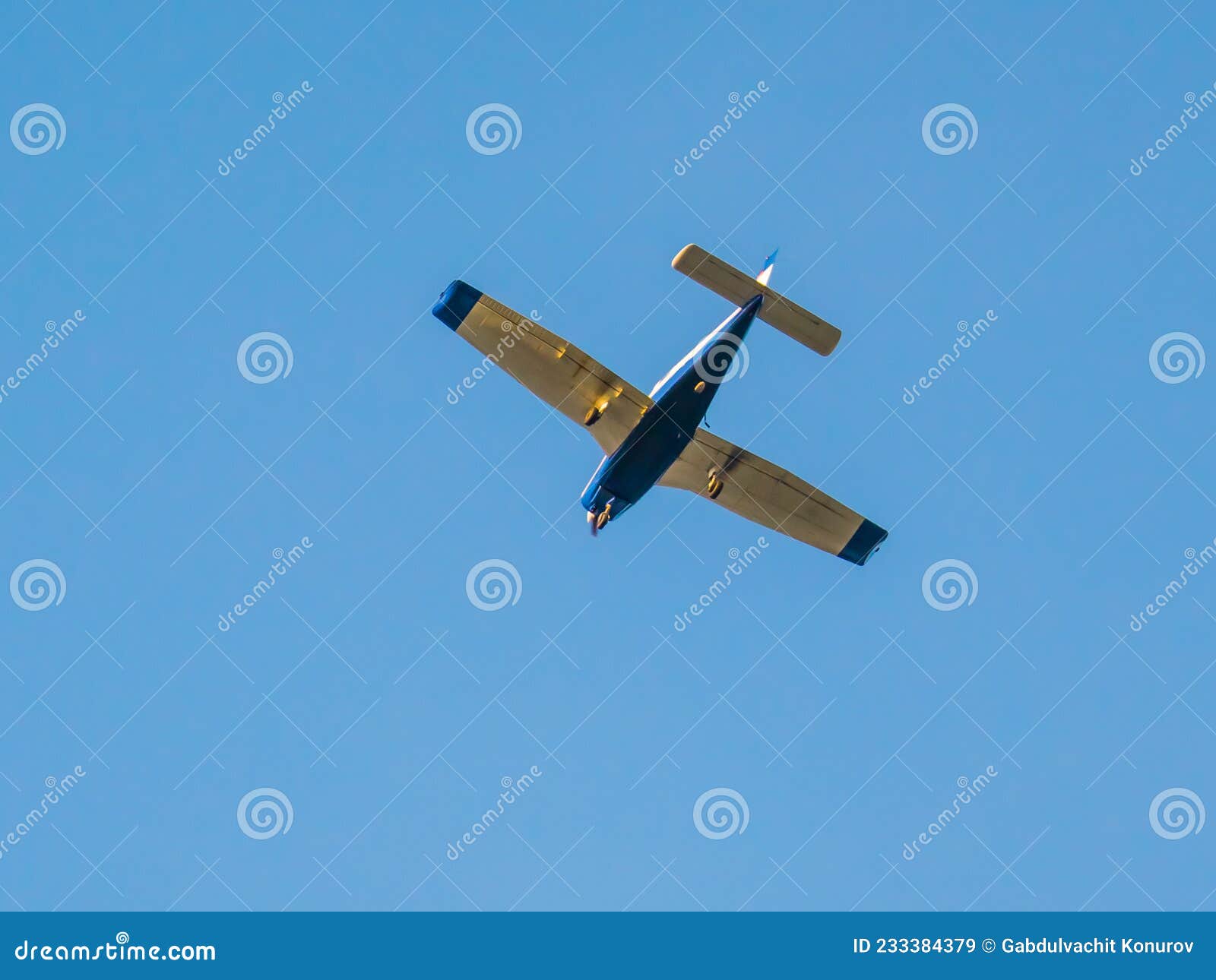 Sky Sights, Airplane Flying in Clear Blue Sky Stock Image - Image of ...