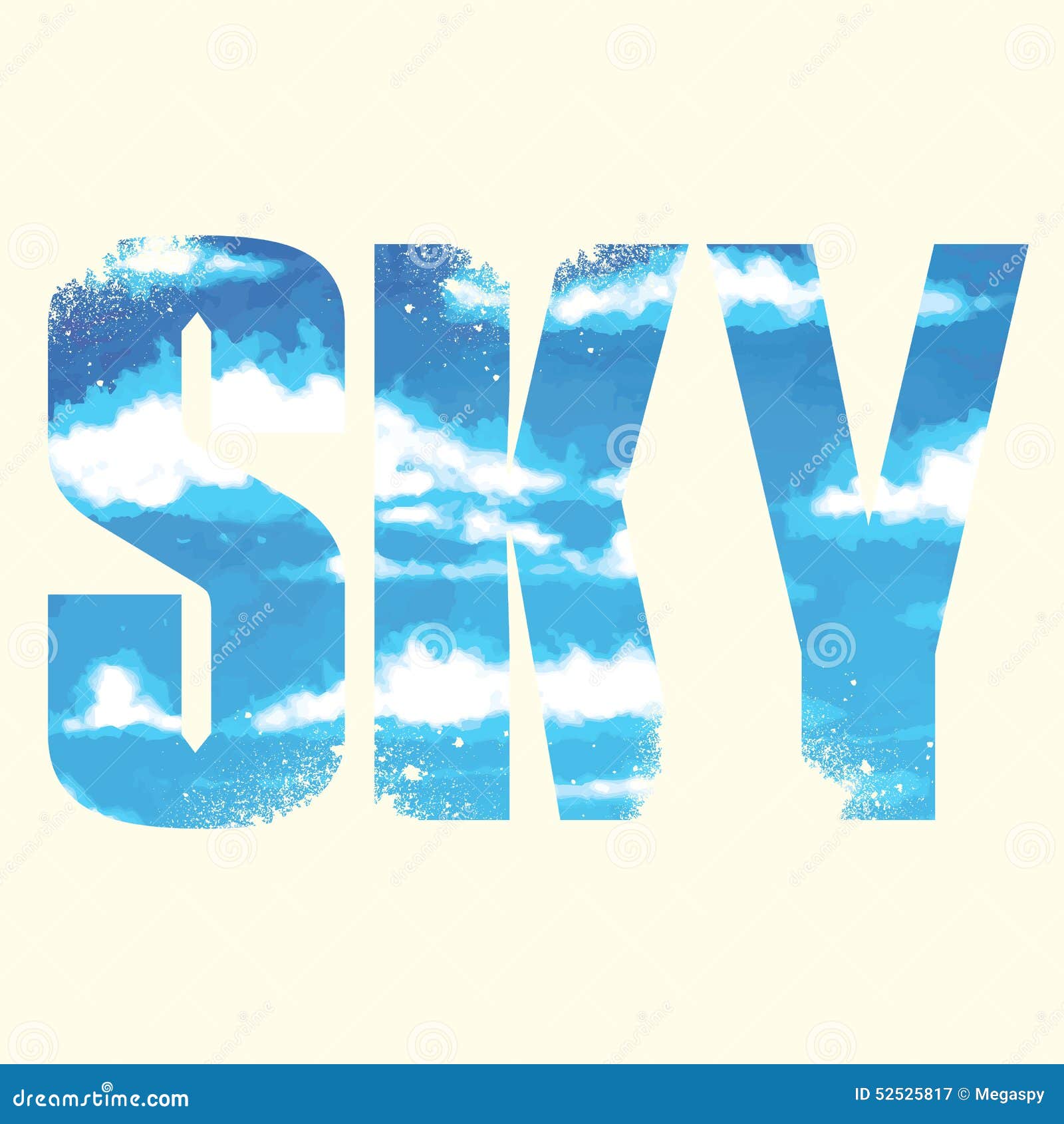 Sky sign stock vector. Illustration of lettering, clouds - 52525817