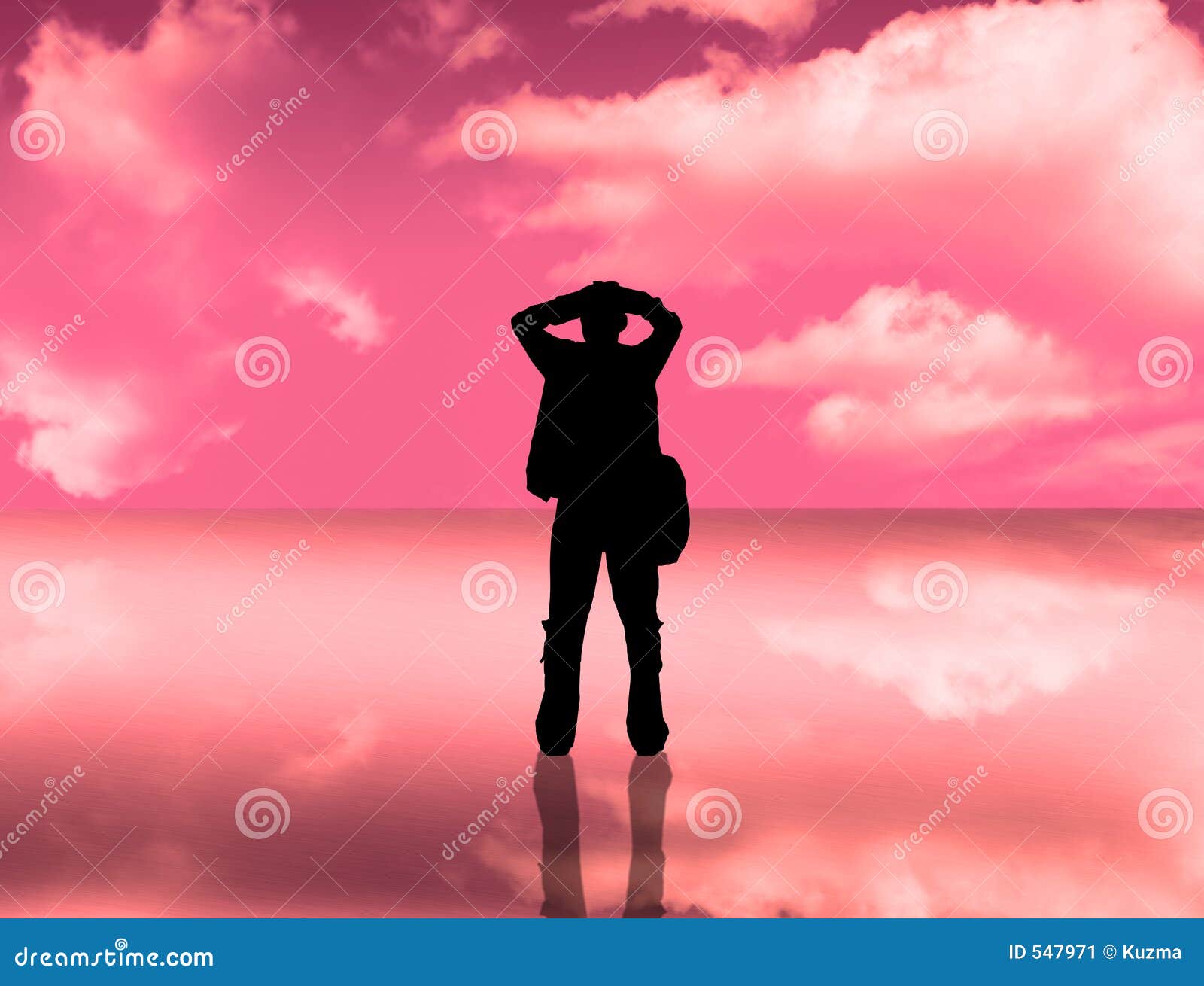 Sky,silhouette and Reflection Stock Illustration - Illustration of ...