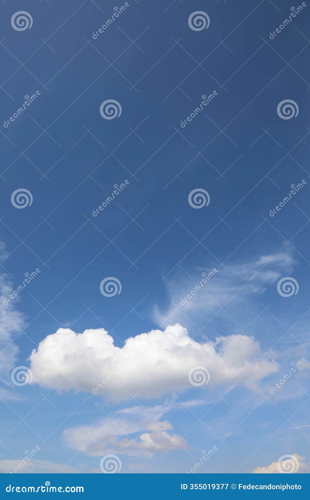 Sky with a Soft White Cloud and Space Above for Inserting Custom Text ...