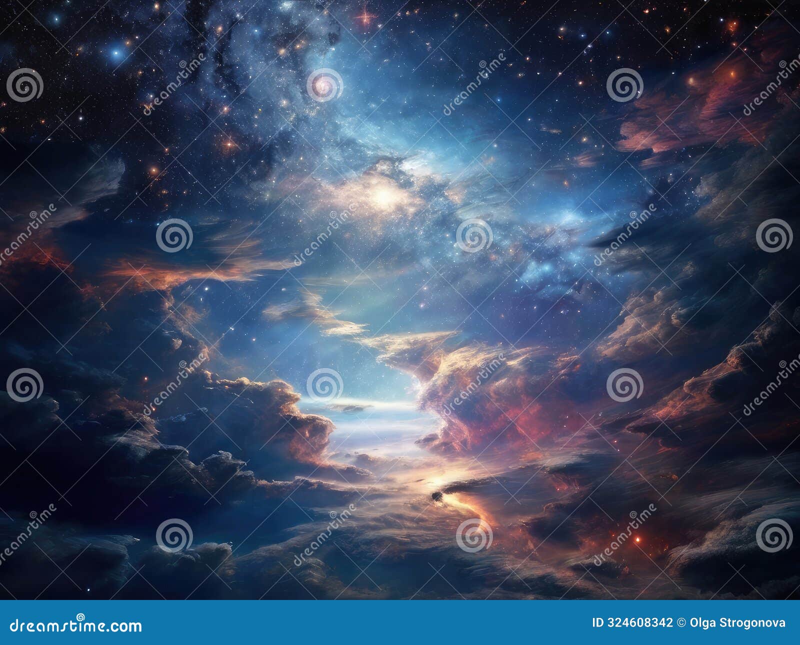 Sky with Stars Background. Cosmic Theme Stock Photo - Image of universe ...