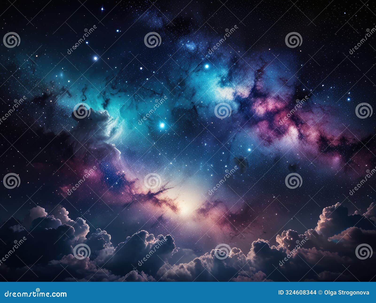 Sky with Stars Background. Cosmic Theme Stock Photo - Image of ...