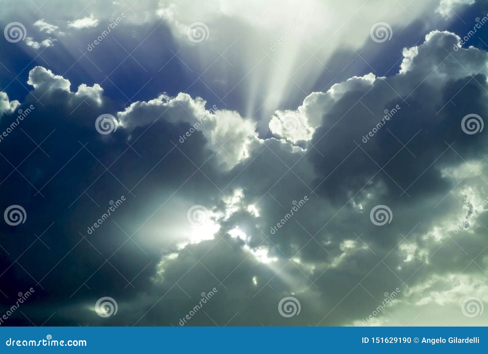 Sky after Storm with Sun Ray Stock Photo - Image of light, weather ...