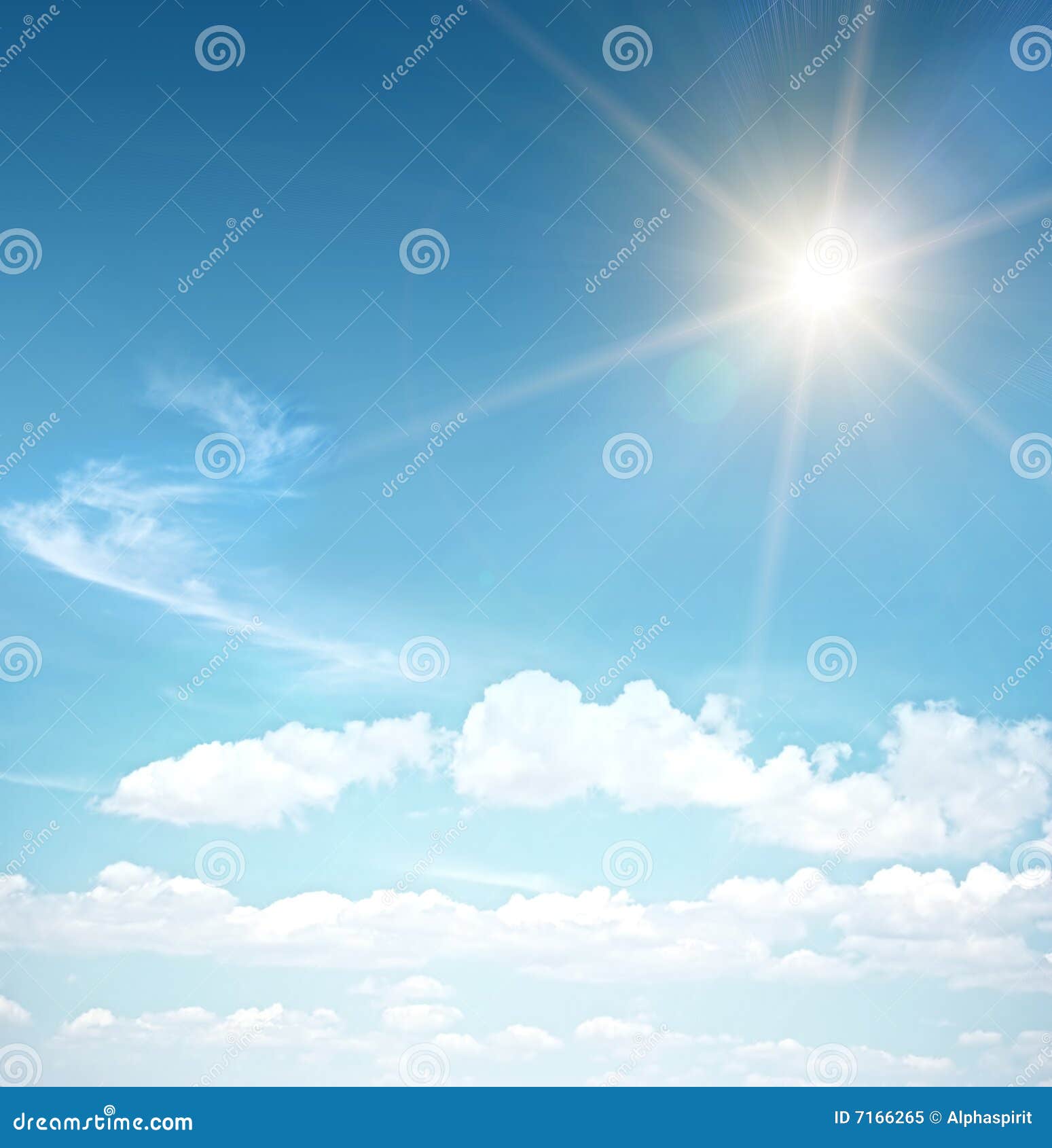 Sky with sun stock image. Image of blue, cloudiness, light - 7166265