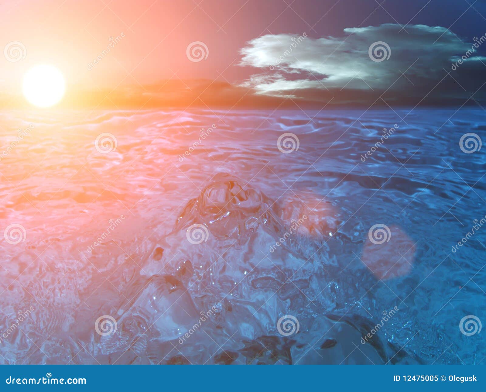 Sky sun clouds sea stock image. Image of depth, clouds - 12475005