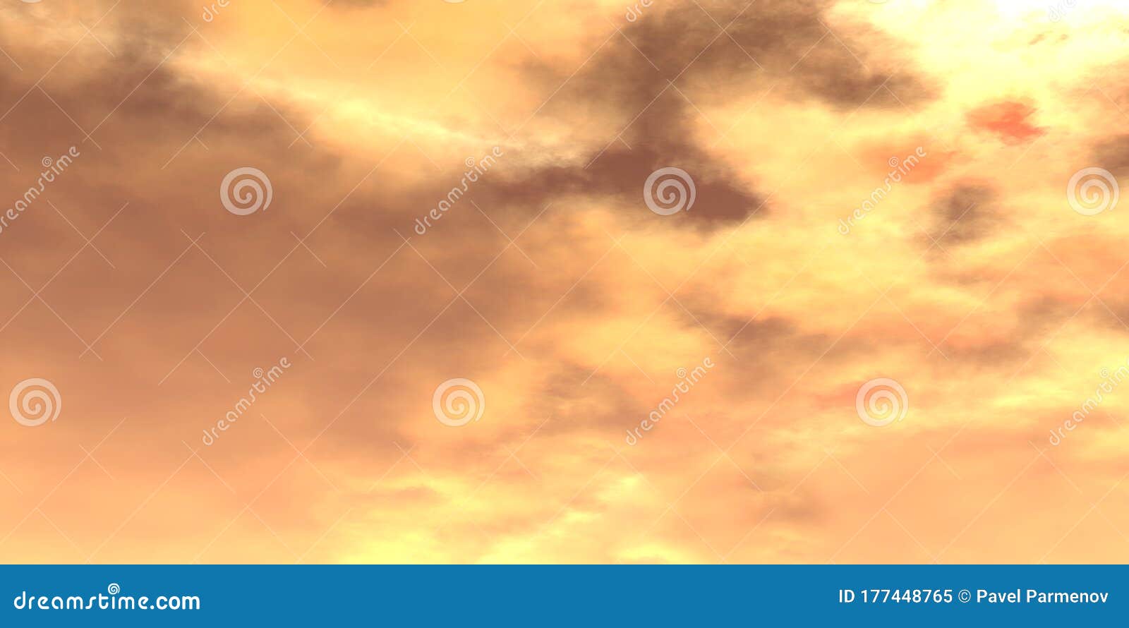 The Sky and the Sun. 3D Rendering Stock Illustration - Illustration of ...