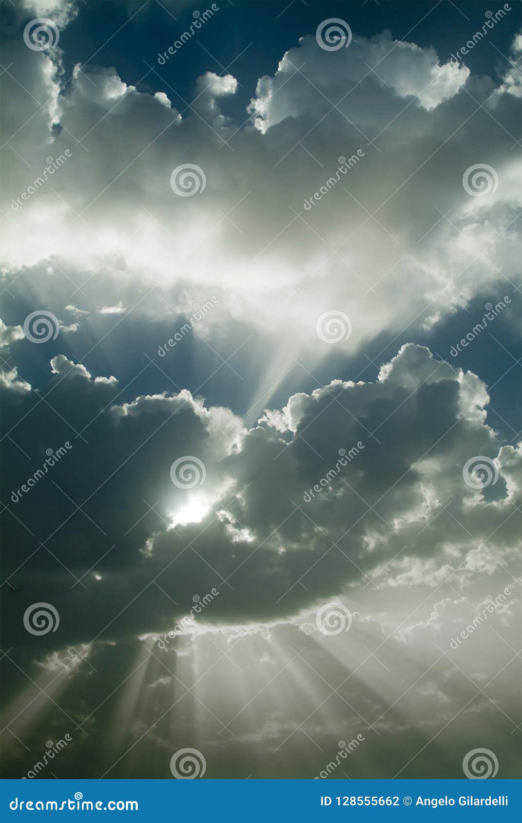 Sun Rays Filtering through the Clouds Stock Photo - Image of rays ...