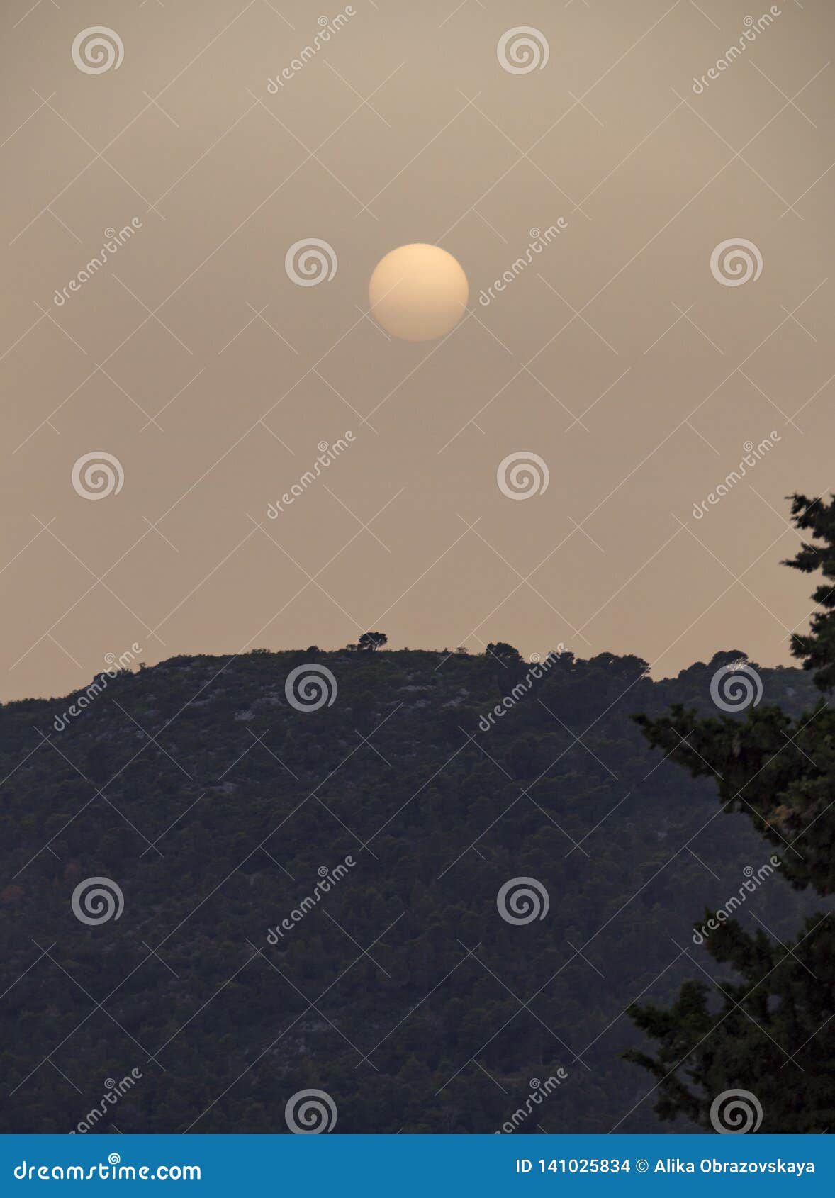 The Sky and the Sun in the Sandstorm with Sand from the Sahara in ...