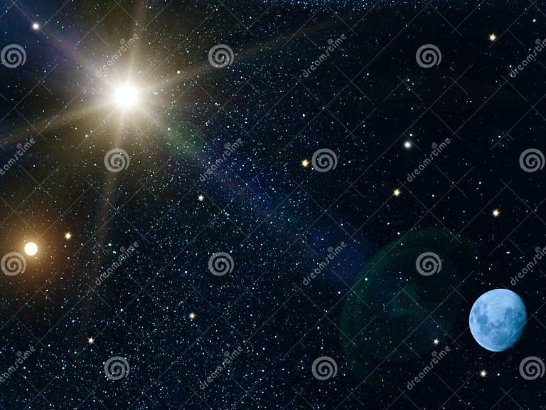 Sky sun stars moon stock photo. Image of background, bear - 13117008