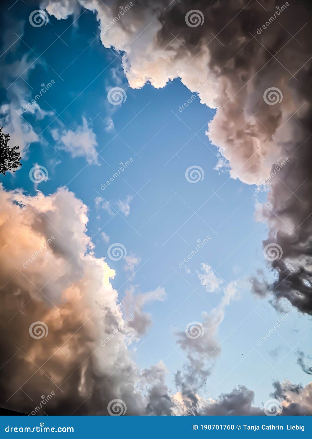Sky and Sunlighted Clouds only Stock Photo - Image of cloud, morning ...