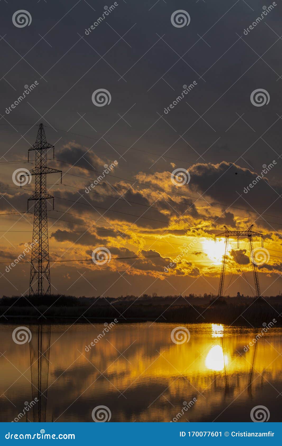 Sky at Sunset with Dark Clouds Stock Image - Image of line, sunlight ...